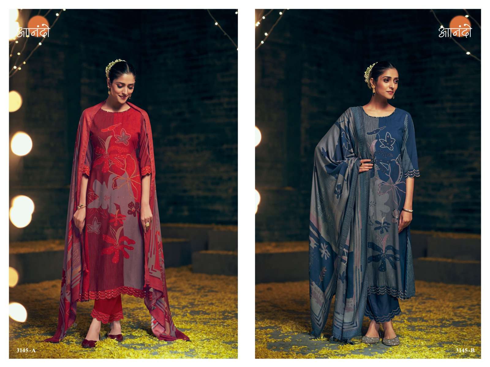 JAY VIJAY ICONIC PURE PASHMINA DIGITAL PRINT SUIT WITH MUKAISH WORK AND ...