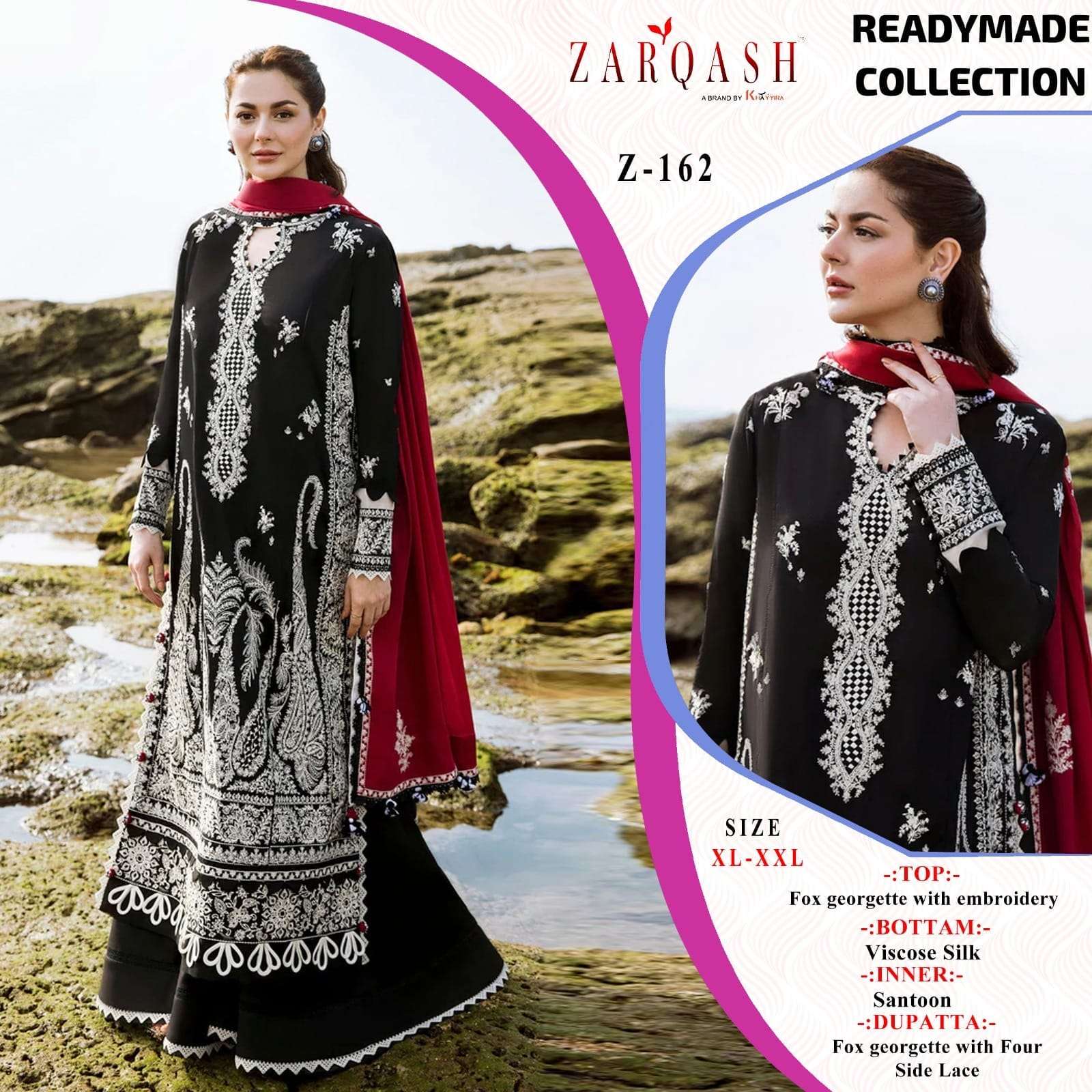 ZARQASH Z 162 READYMADE PAKISTANI SALWAR SUITS