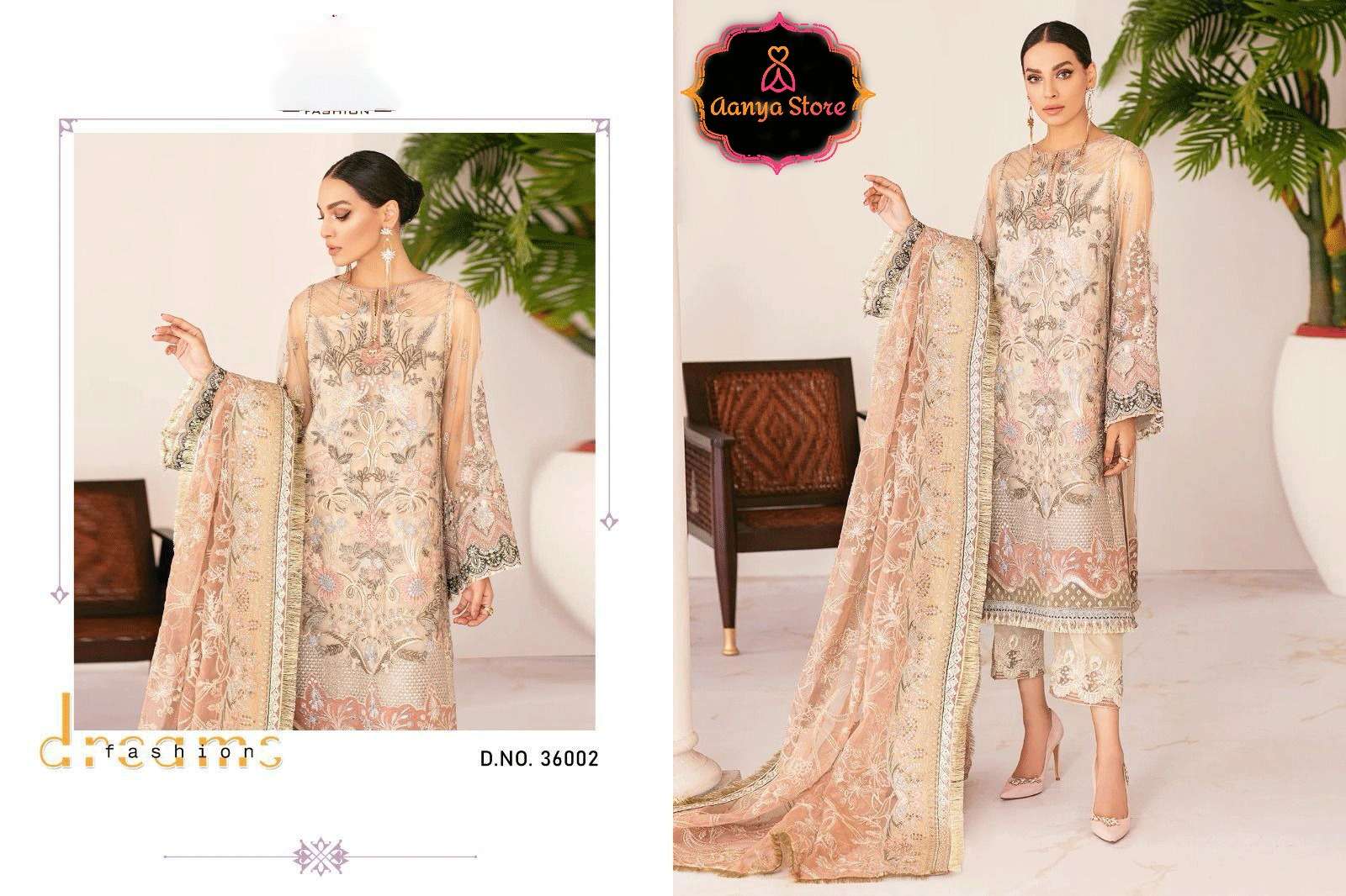 AANYA STORE 36001 & 36002 SEMI STICHED PAKISTANI SUITS