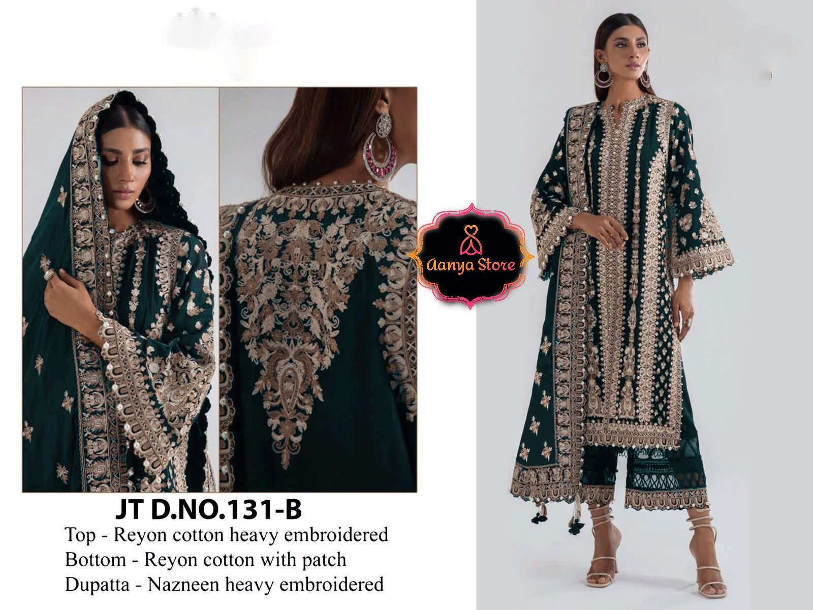 AANYA STORE JT 131 B SEMI STICHED PAKISTANI SUITS