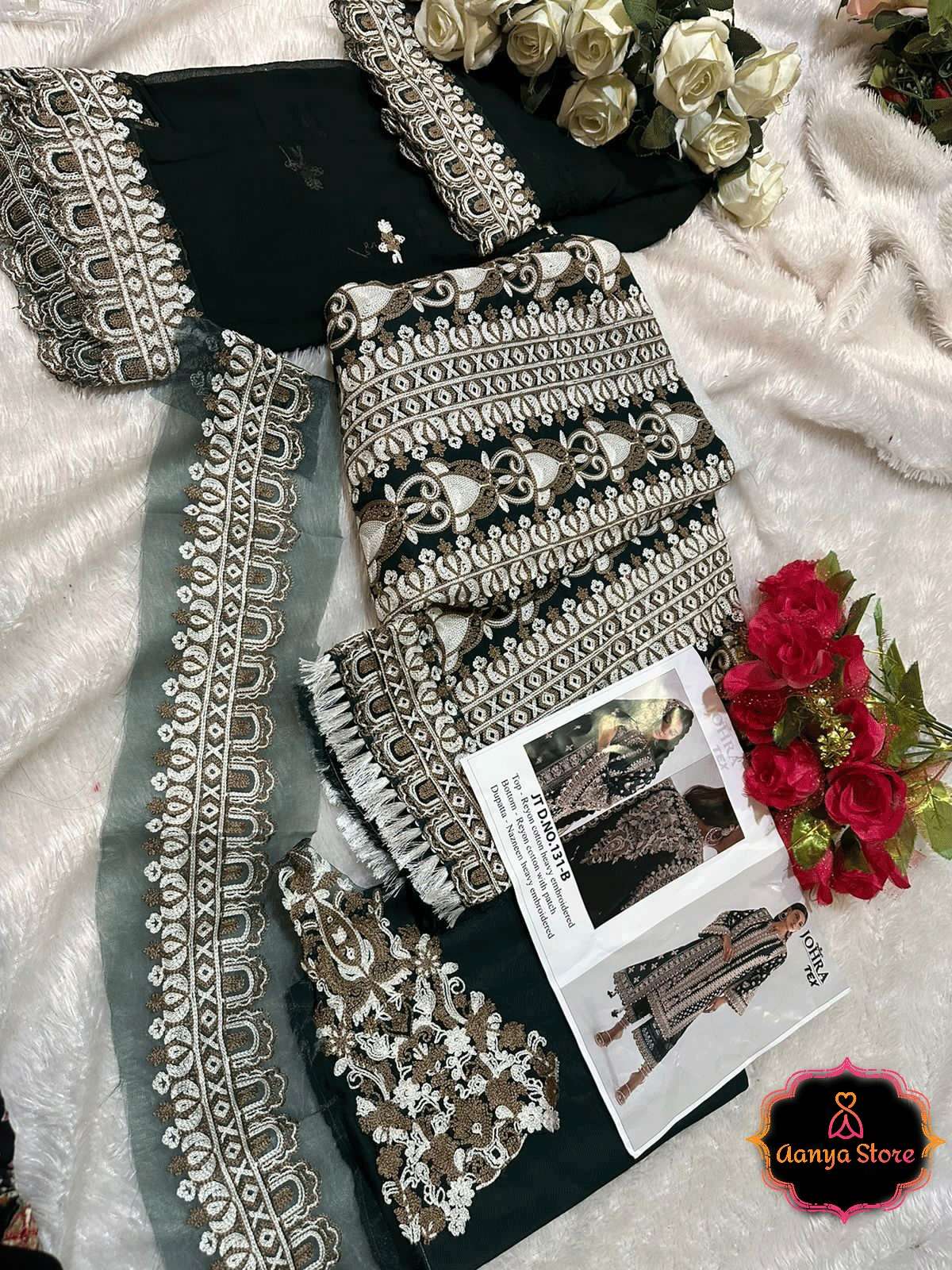 AANYA STORE JT 131 B SEMI STICHED PAKISTANI SUITS