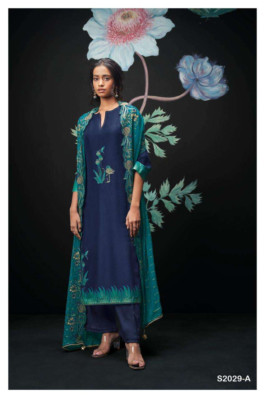 GANGA 2029 PREMIUM ORGANZA SILK JACQUARD SUIT