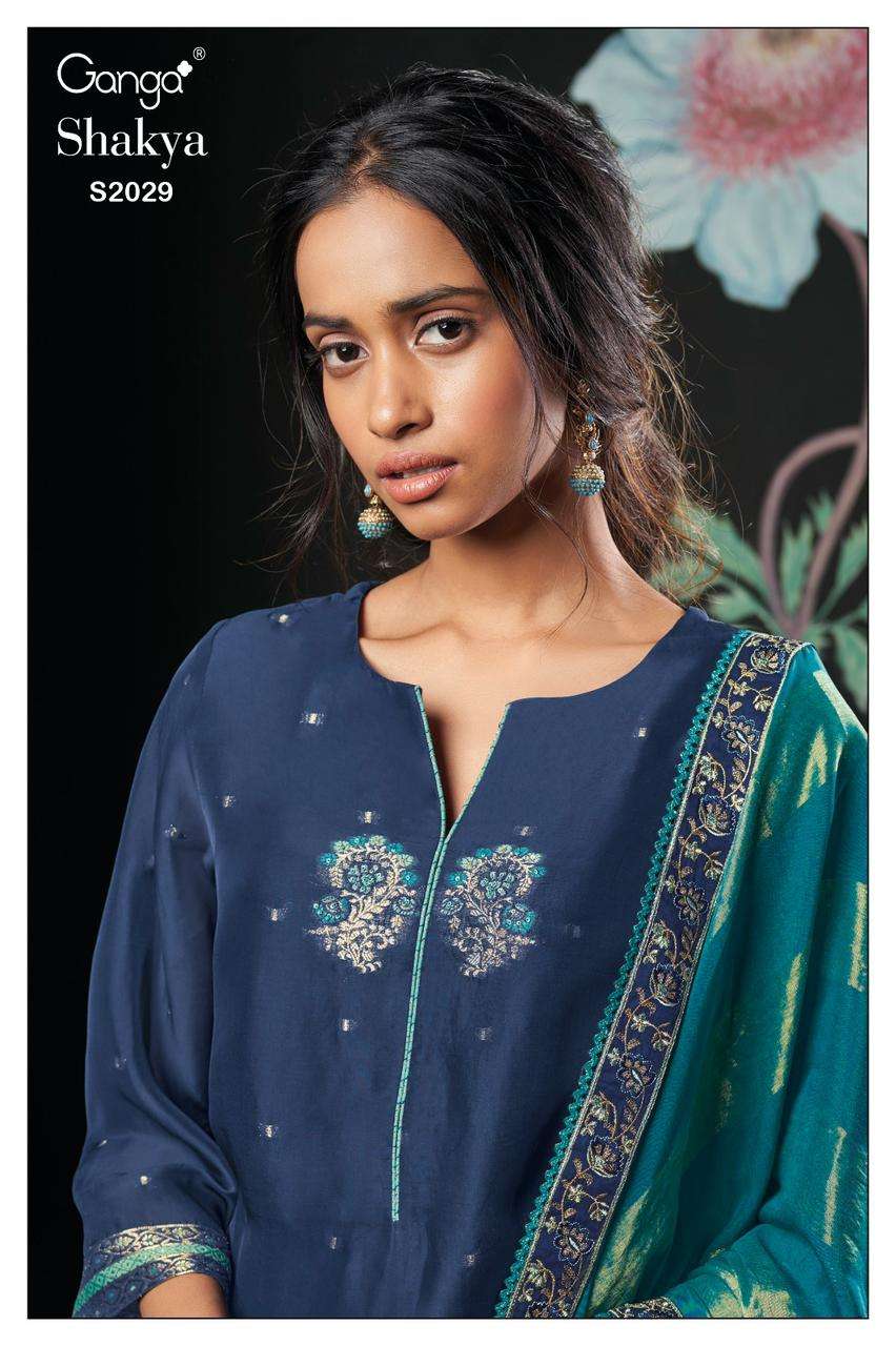 GANGA 2029 PREMIUM ORGANZA SILK JACQUARD SUIT