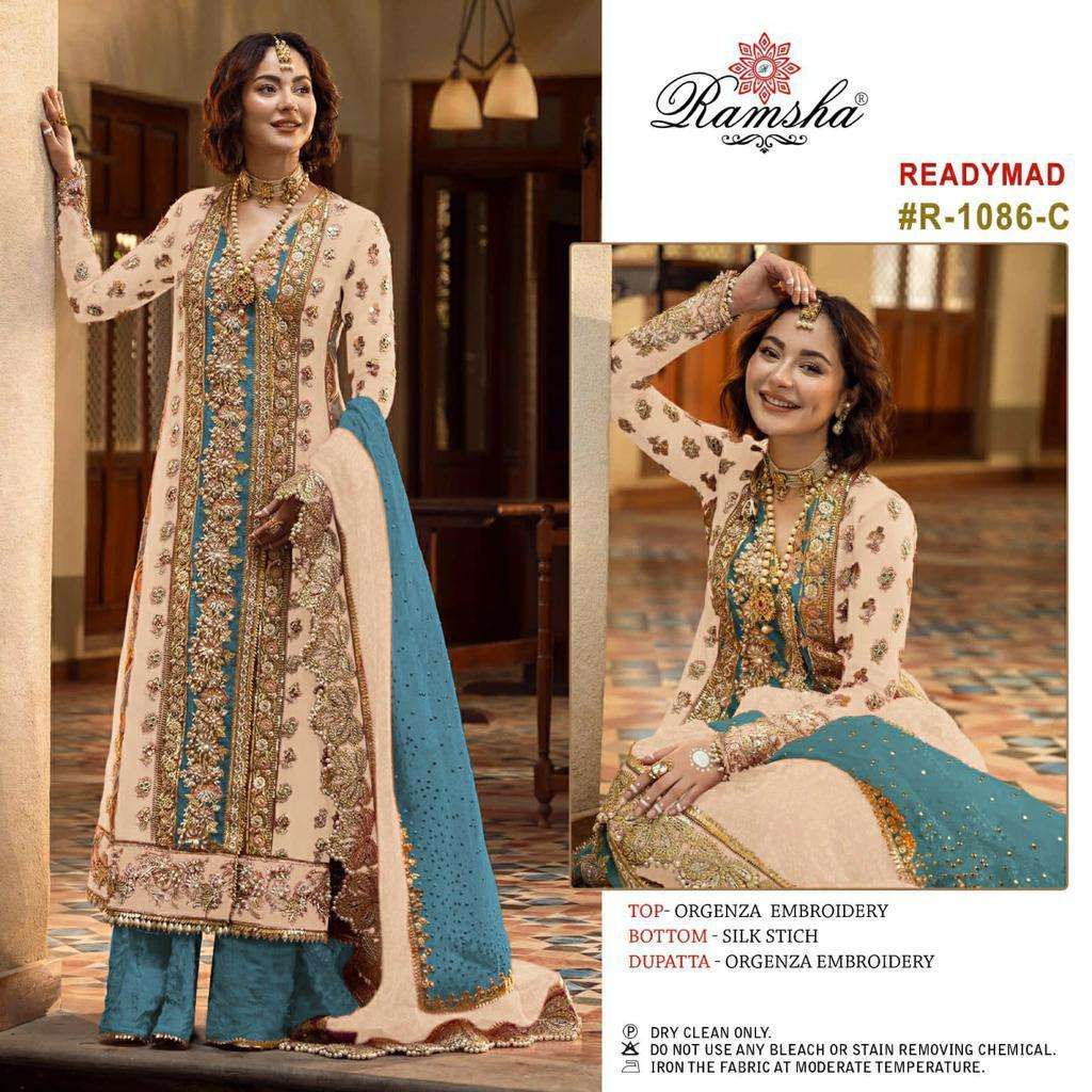 RAMSHA R 1086 A TO D READYMADE PAKISTANI SALWAR SUITS COLLECTION
