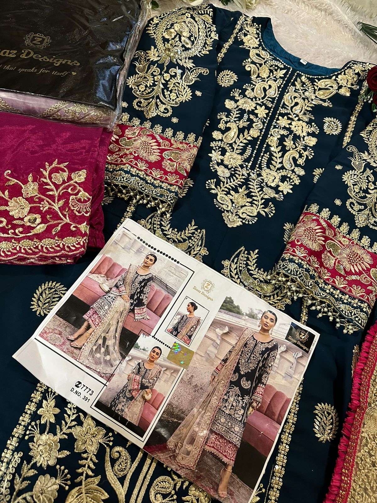 ZIAAZ DESIGNS 391 SEMI STICHED PAKISTANI SALWAR SUITS
