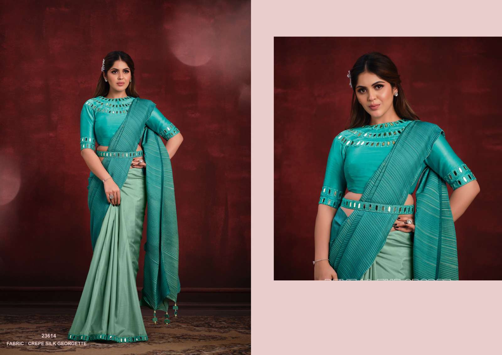 MAHOTSAV MOHMANTHAN 23600 KIMAYA sequence thread and stone work/texture pallu available with belt