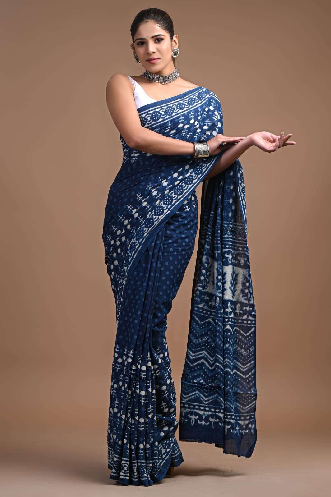 Shri Balaji Emporium 4344b Trandy Blue Soft pure cotton mulmul Hand ...