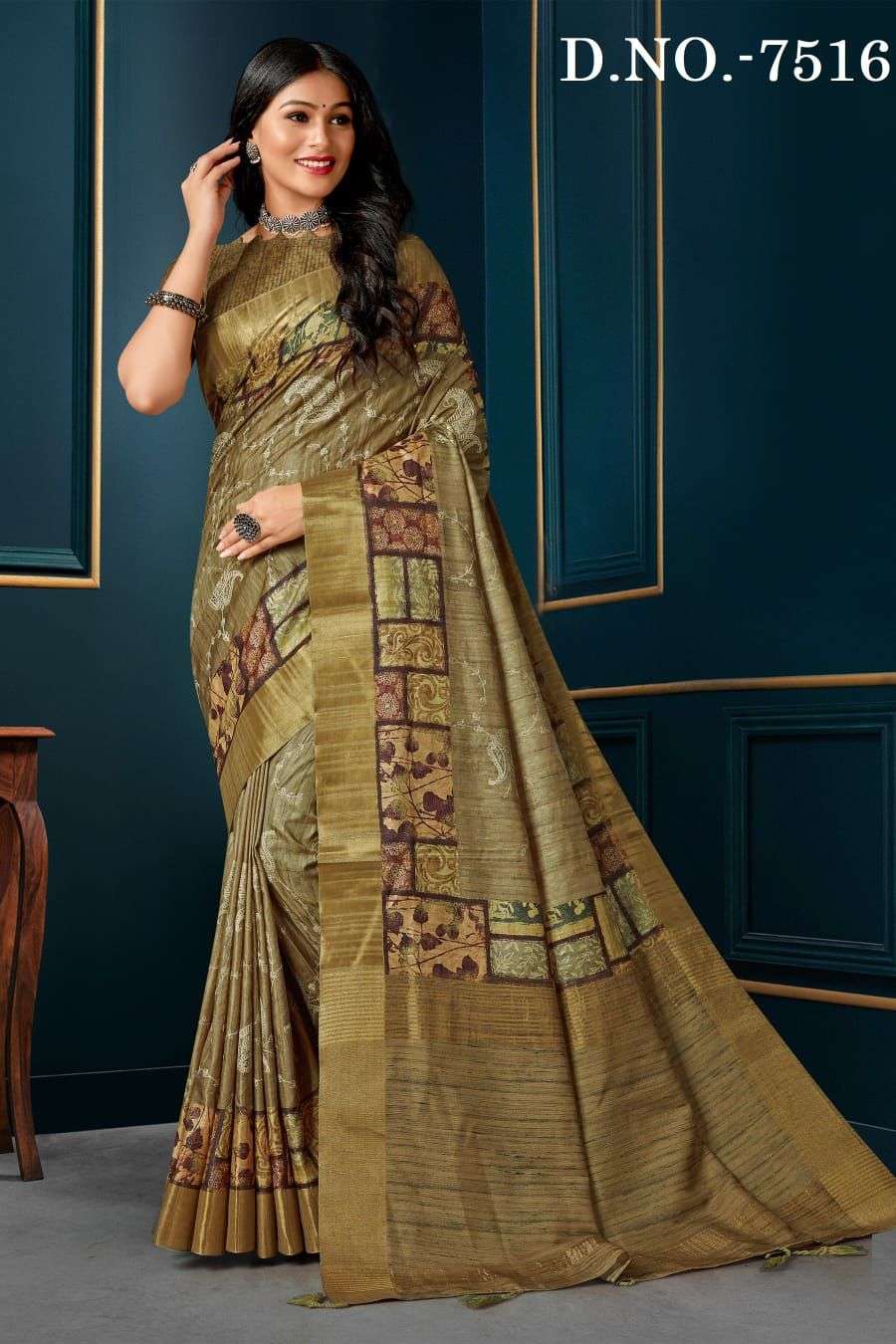 SHRI BALAJI EMPORIUM AMUSKA DIGITAL PRINT WITH EMBRODERY WORK KOTHA SILK SAREE