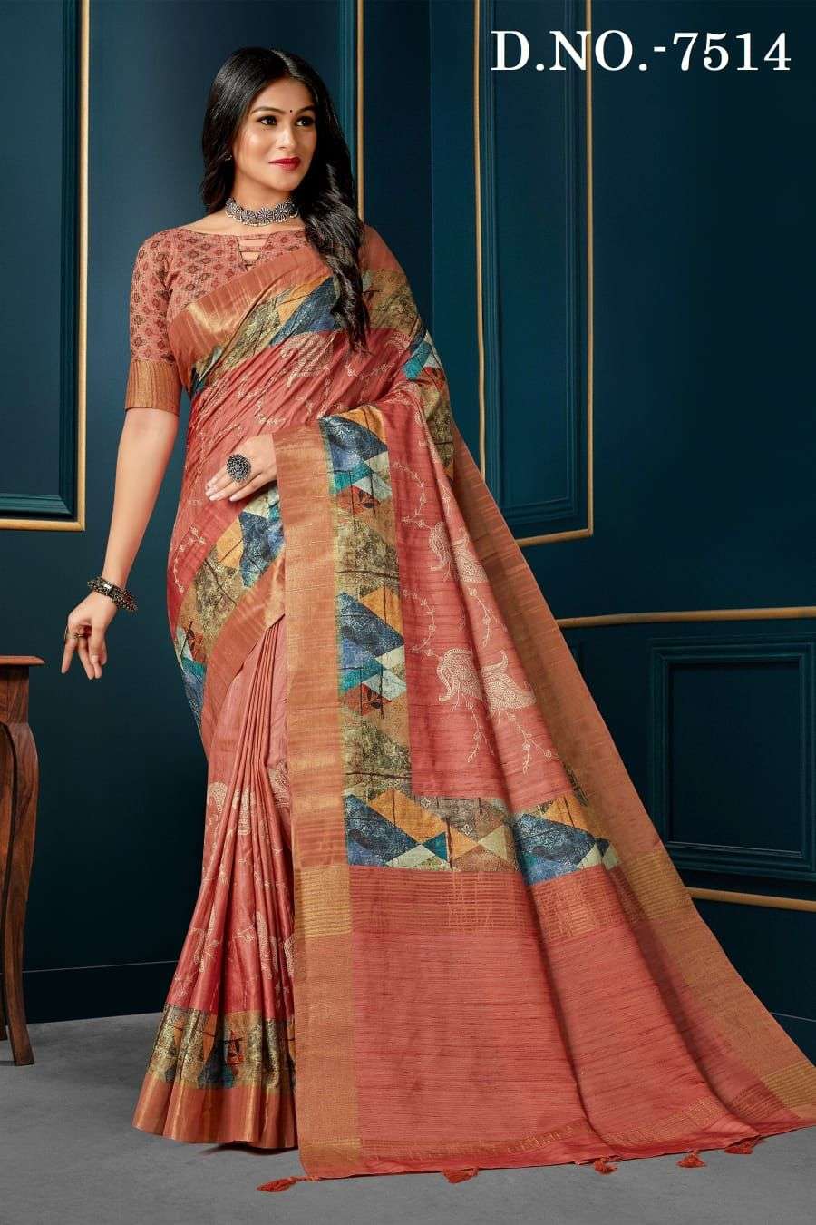 SHRI BALAJI EMPORIUM AMUSKA DIGITAL PRINT WITH EMBRODERY WORK KOTHA SILK SAREE