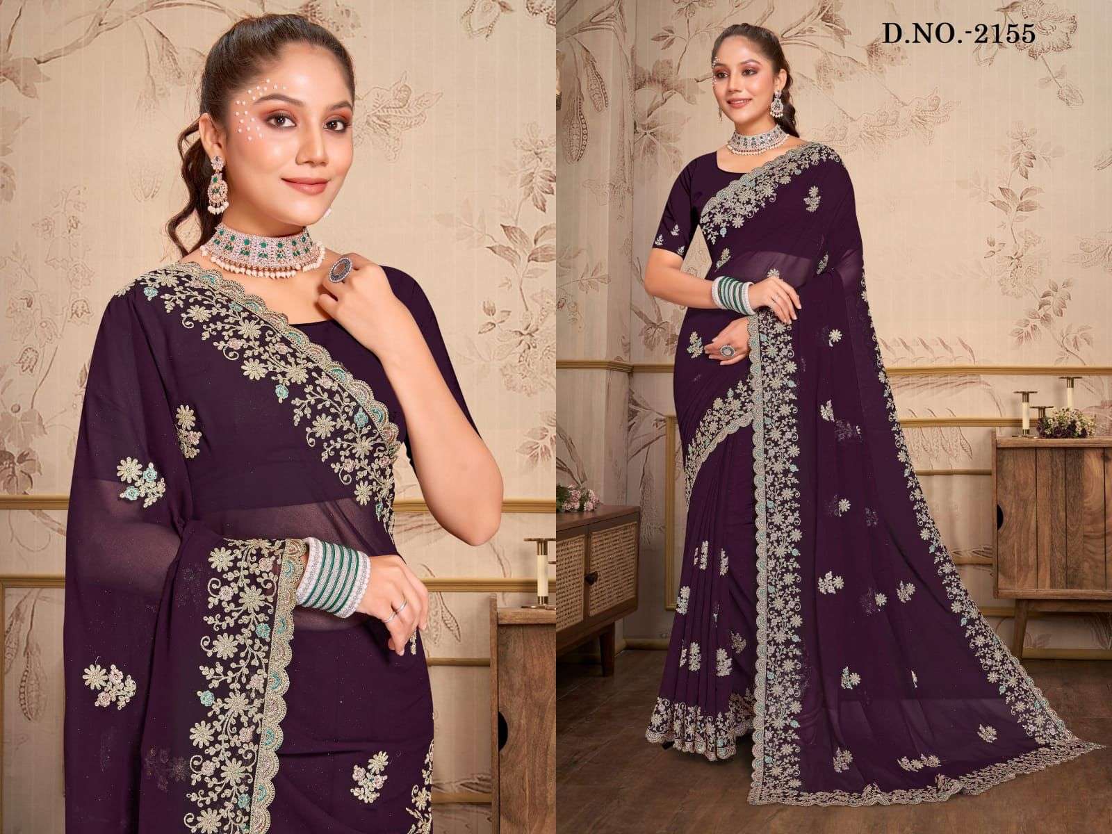 SHRI BALAJI EMPORIUM NIHARIKA GORGETTE HEAVY CODING EMBROIDERY WORK SAREE