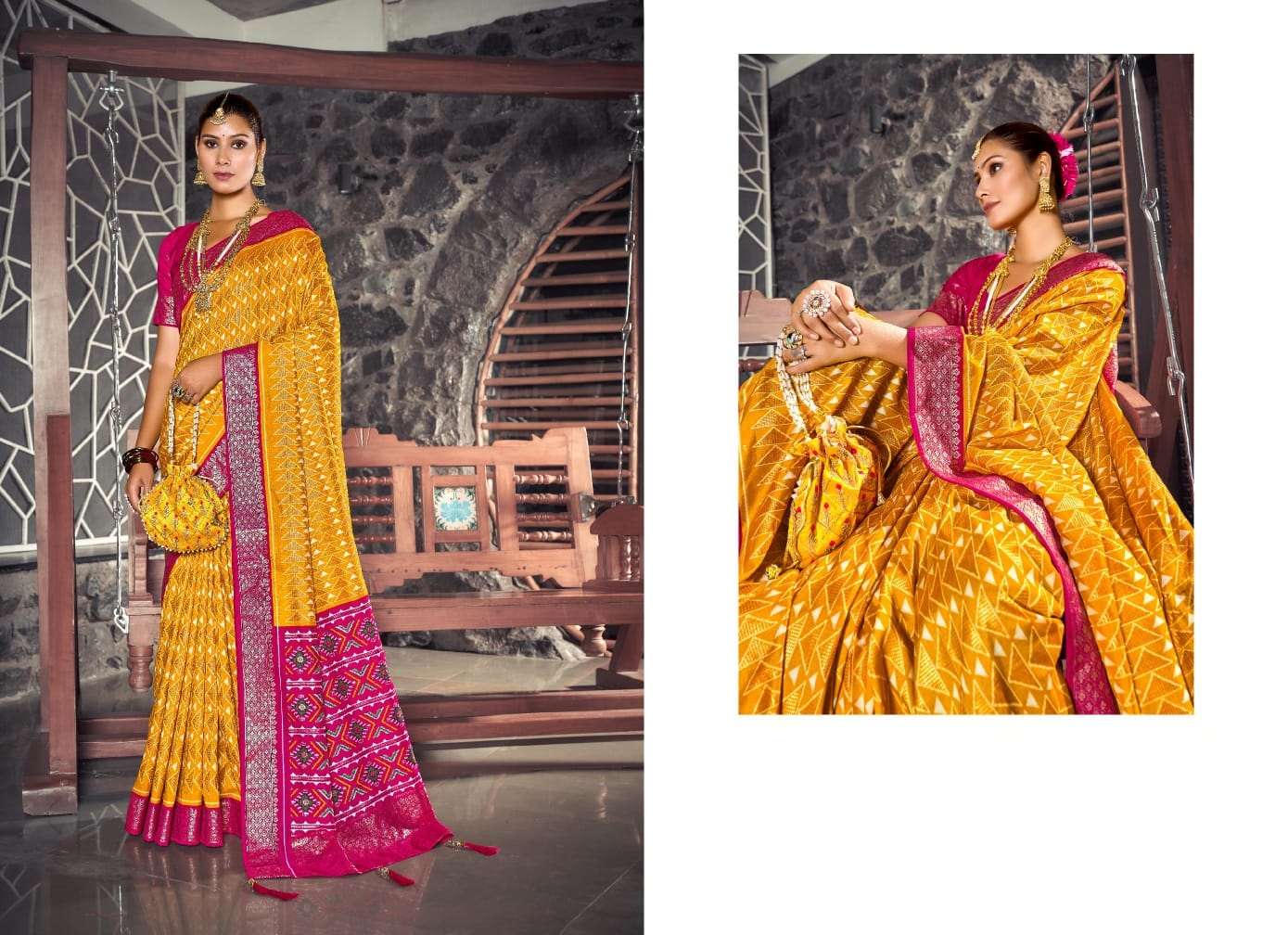 Shrii Balaji Emporium SATRANGI Heavy Tusser Dola Silk with heavy mil ...