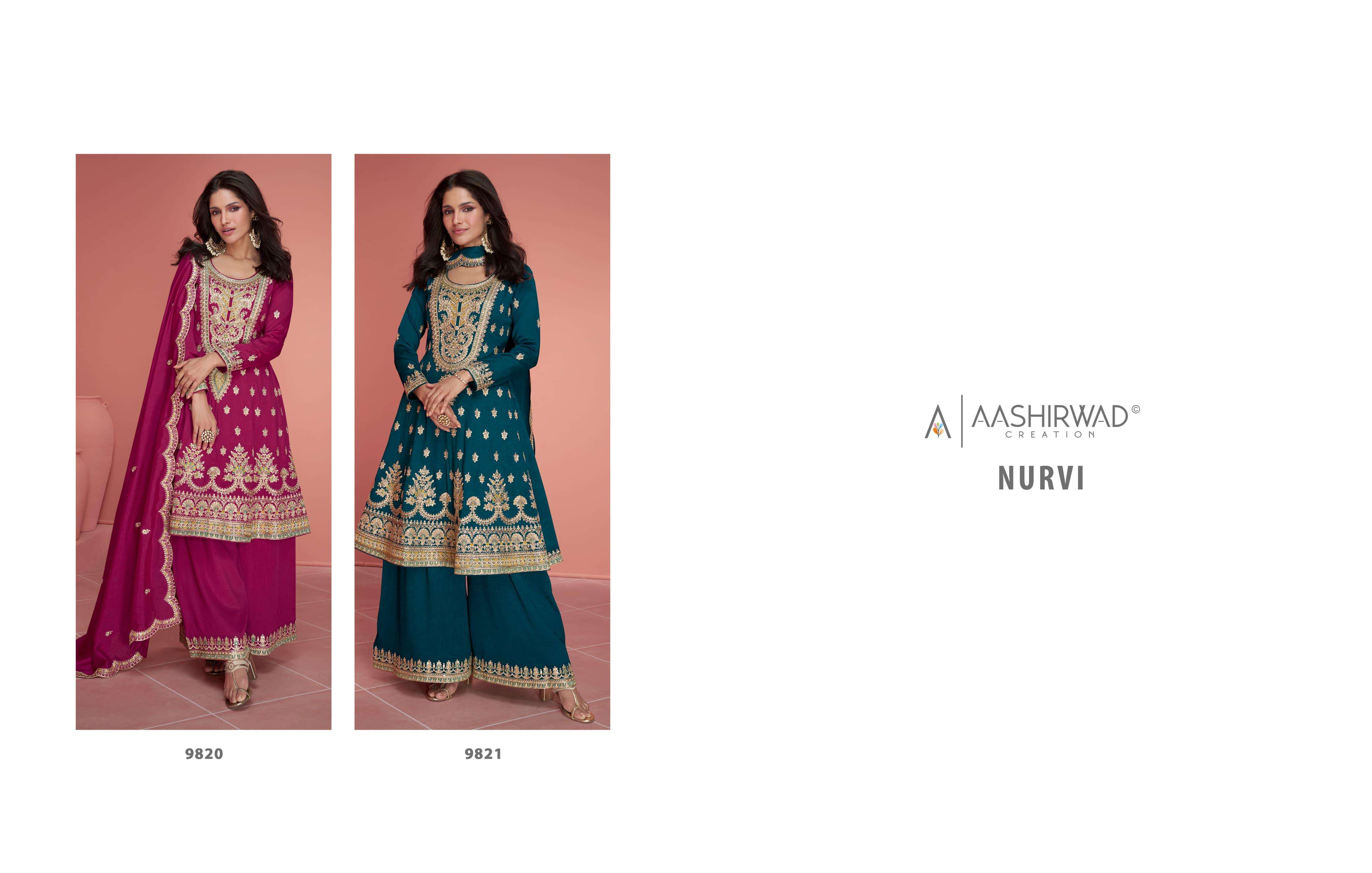 AASHIRWAD NURVI NX PREMIUM SILK ANARKALI SUIT WITH EMBROIDERY WORK