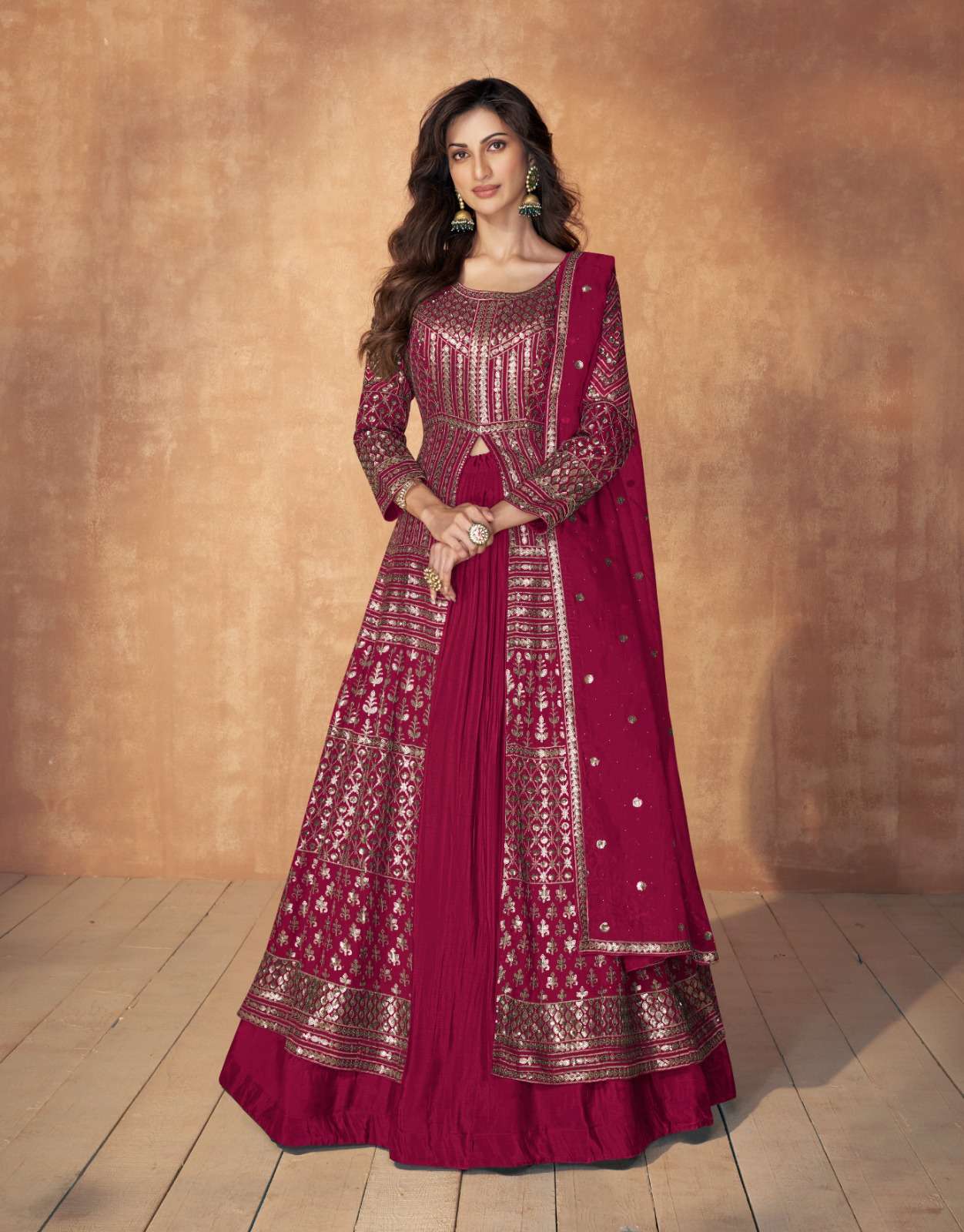 AASHIRWAD SEQUNCE REAL GEORGETTE ANARKALI EMBROIDERD SUIT