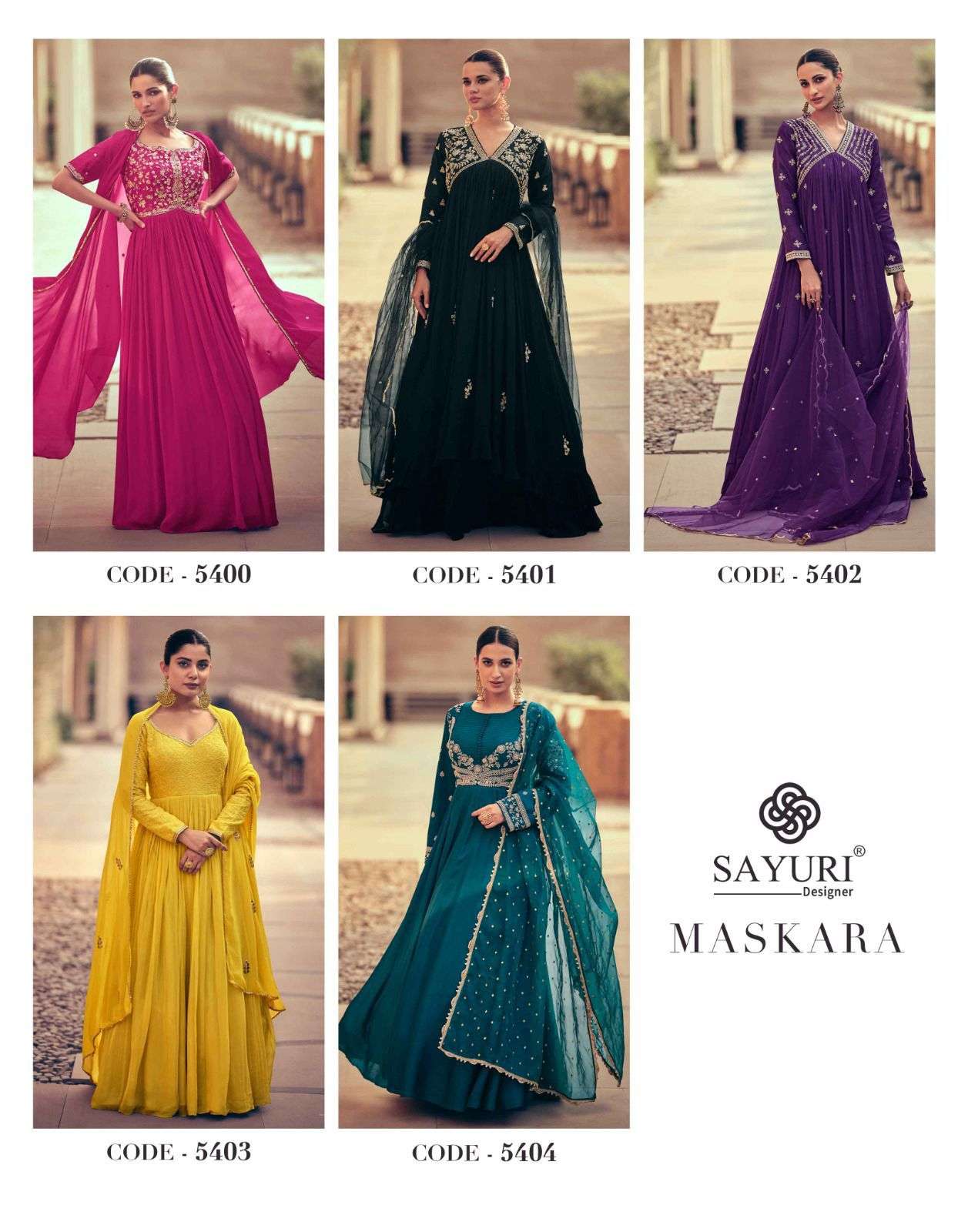 SAYURI MASKARA FRONT AND BACK EMBROIDERED ANARKALI SUIT