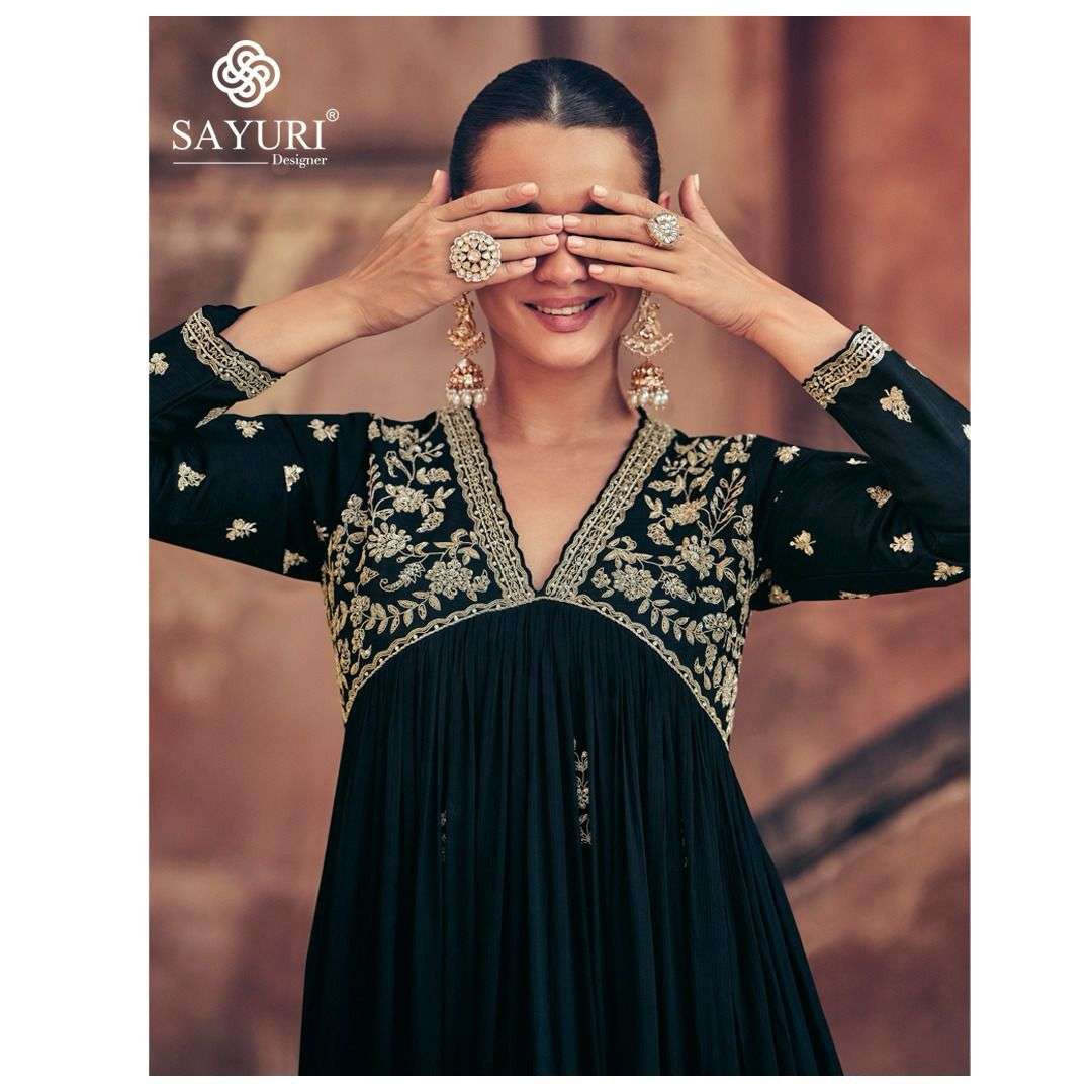 SAYURI MASKARA FRONT AND BACK EMBROIDERED ANARKALI SUIT