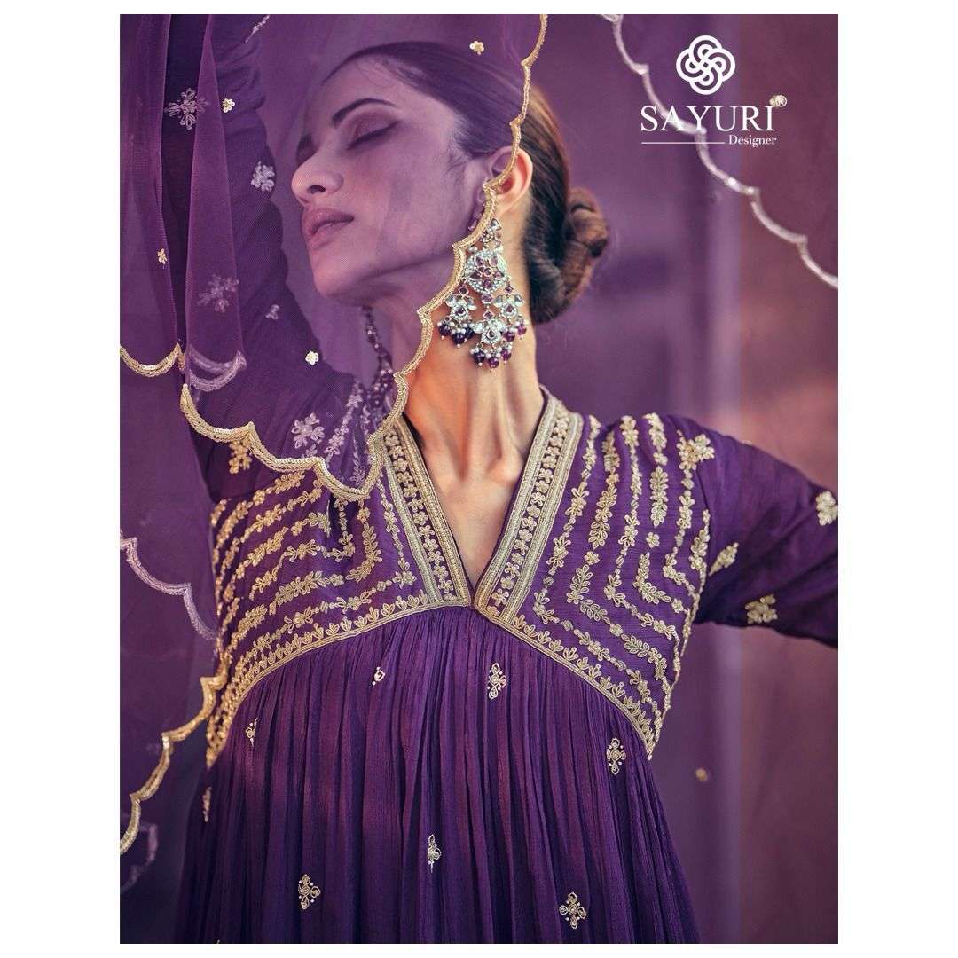SAYURI MASKARA FRONT AND BACK EMBROIDERED ANARKALI SUIT