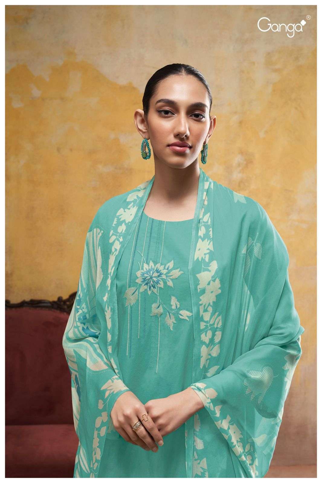 Ganga Jadizia 2471 PREMIUM COTTON SOLID WITH EMBROIDERY AND SOLID ...