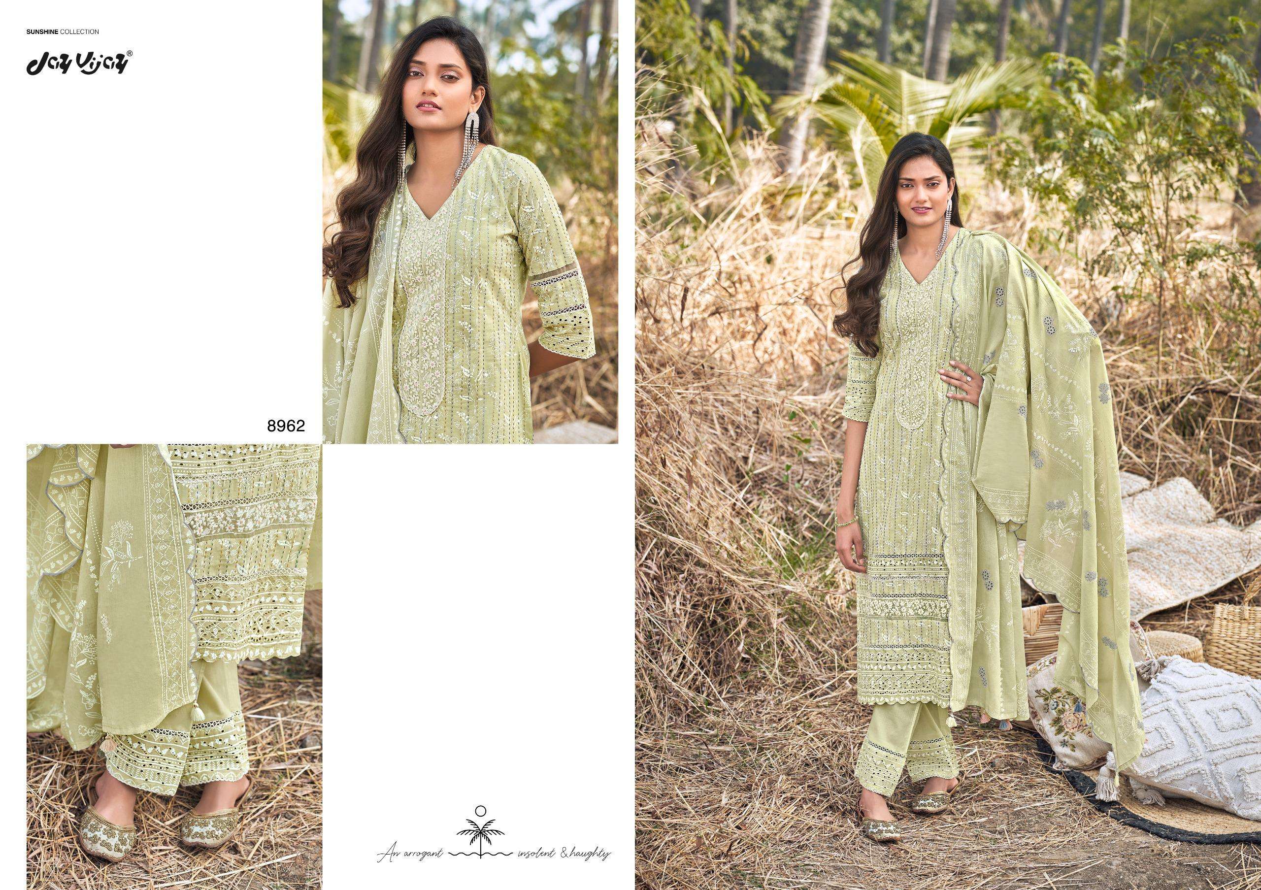 JayVijay Sunshine PURE COTTON KHADI BLOCK PRINT WITH KATHA WORK AND BORER EMBROIDERY SUIT
