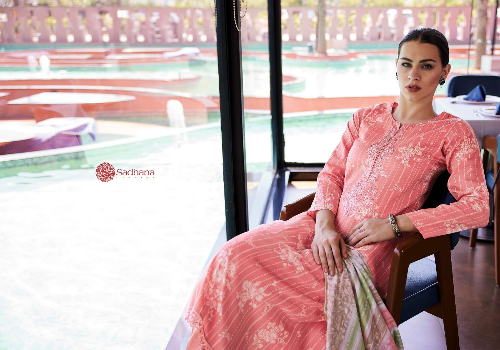 SADHANA ZABIN PURE JAMM COTTON WITH FENCY WORK WITH DIGITAL PRINT SUIT