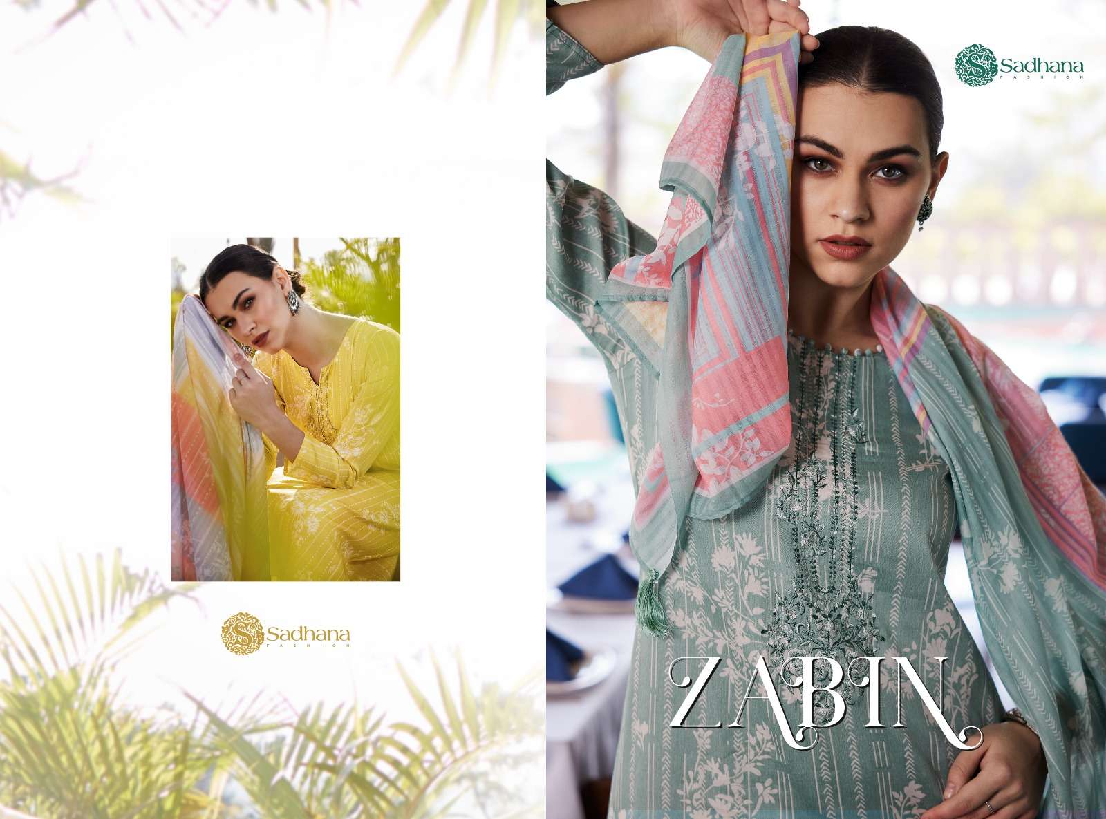 SADHANA ZABIN PURE JAMM COTTON WITH FENCY WORK WITH DIGITAL PRINT SUIT