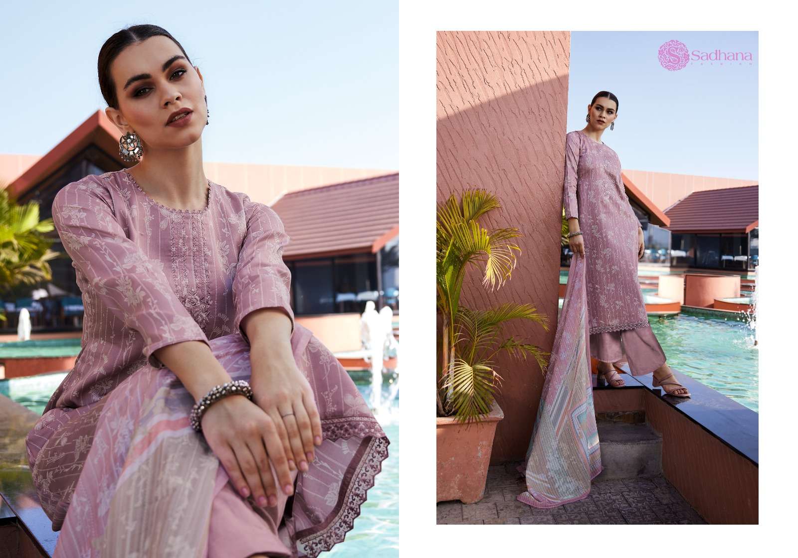 SADHANA ZABIN PURE JAMM COTTON WITH FENCY WORK WITH DIGITAL PRINT SUIT