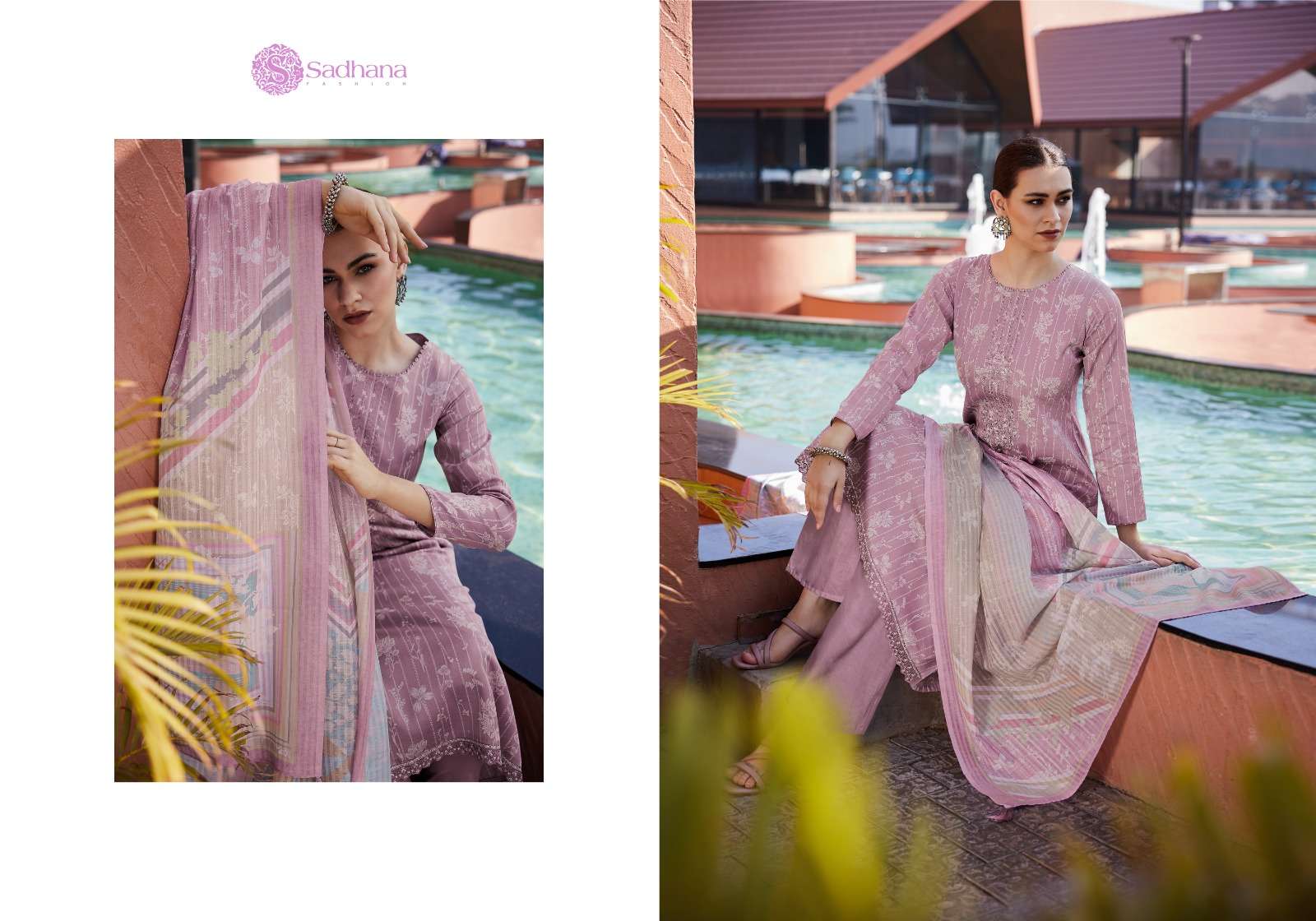 SADHANA ZABIN PURE JAMM COTTON WITH FENCY WORK WITH DIGITAL PRINT SUIT