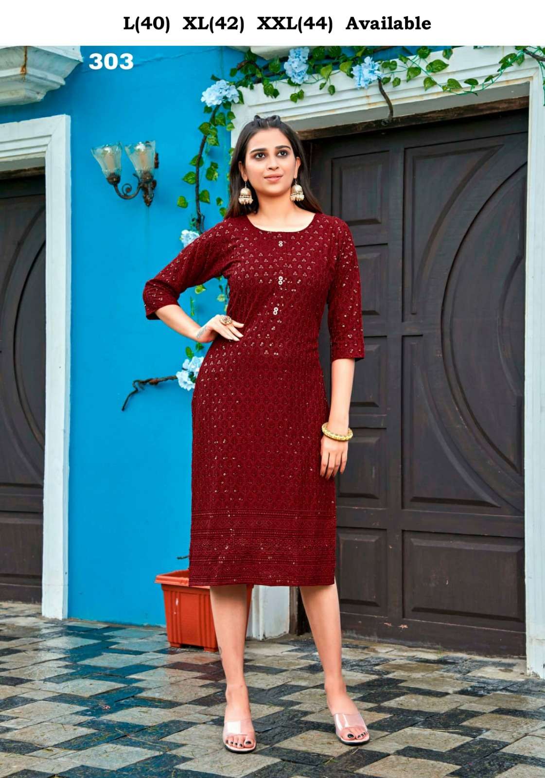 Shri Balaji Emporium OLIVIA VOL 03 Heavy Reyon Chiken Sequence Work Kurta