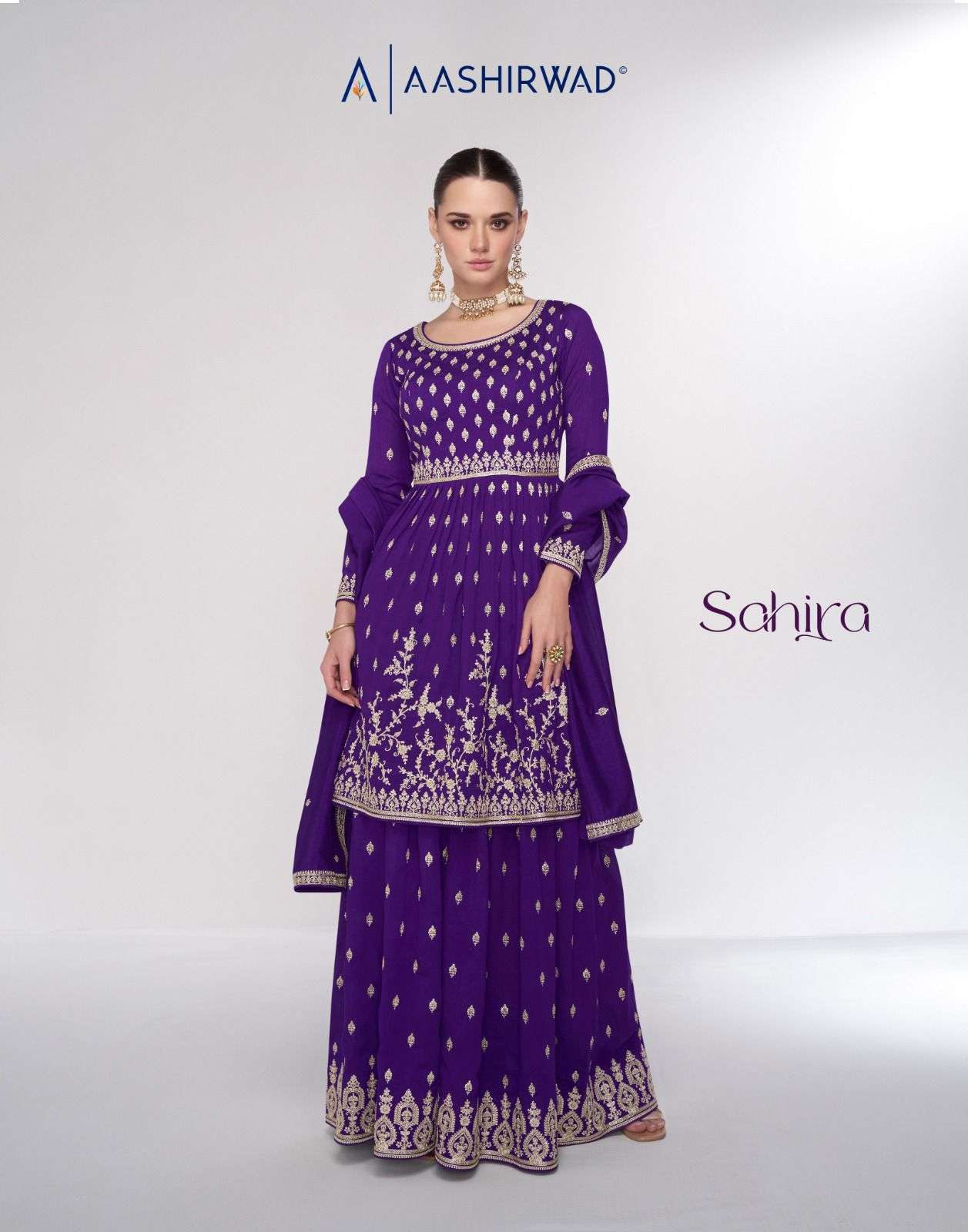 AASHIRWAD SAHIRA 6040 PREMIUM SILK ANARKALI SUIT WITH EMBROIDERY WORK