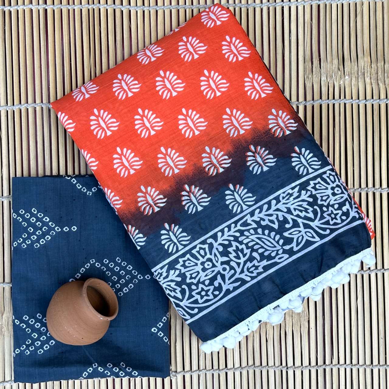 Shri Balaji Emporium 5079A Hand Block Print Cotton Mulmul Sarees with ...