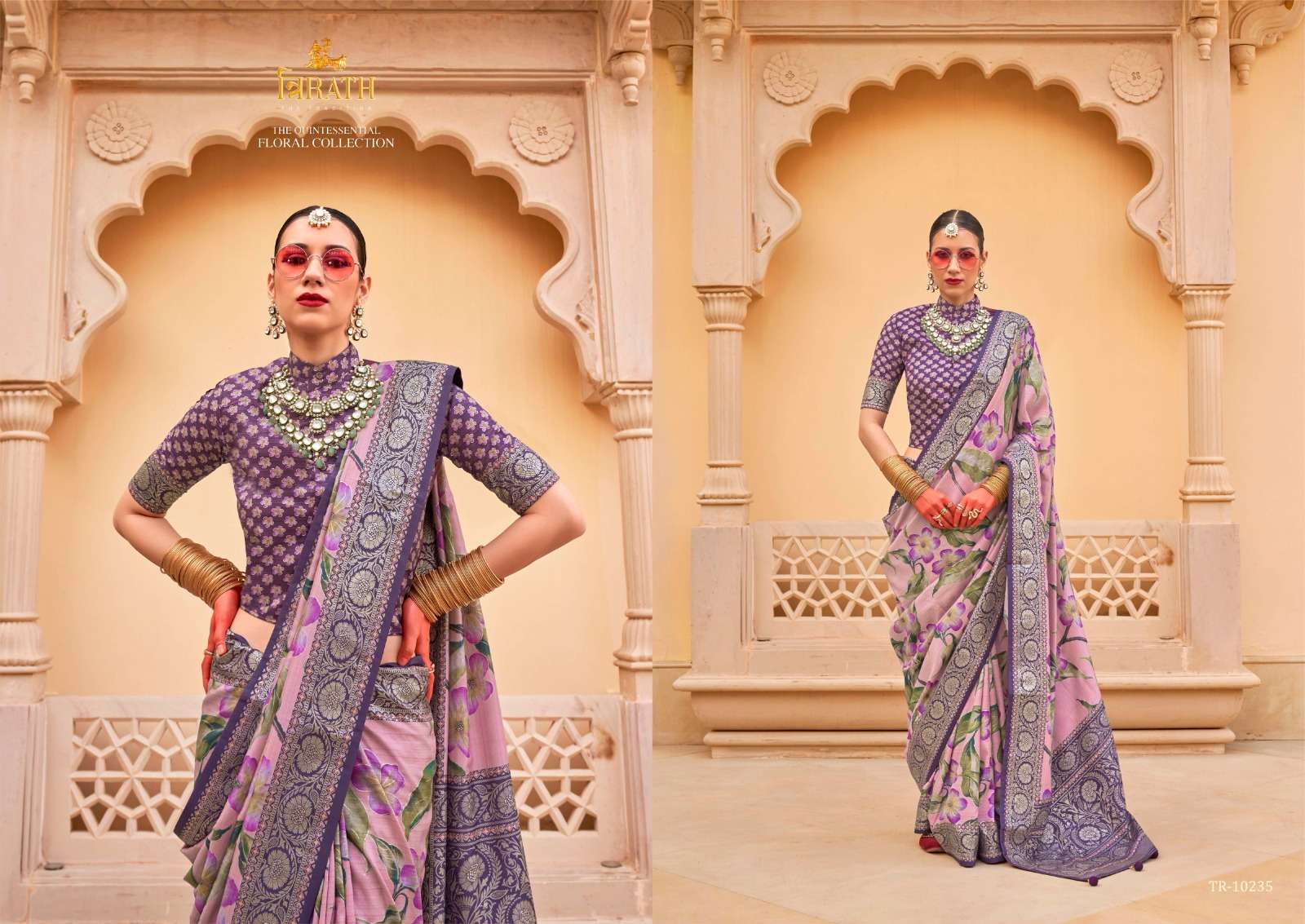 TRIRATH 6464 PUSHPA-VATIKA INDIAN WOMEN TRADITIONAL SILK PARTY WEAR ...