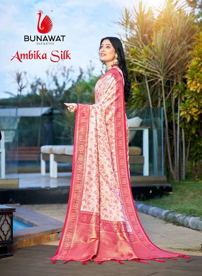 BUNAWAT 7141 AMBIKA SILK WEDDING WEAR DESIGNER SILK SAREE