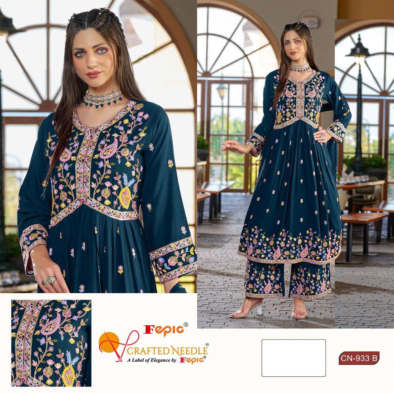 FEPIC CRAFTED NEEDLE 933 READYMADE PAKISTANI SALWAR SUITS