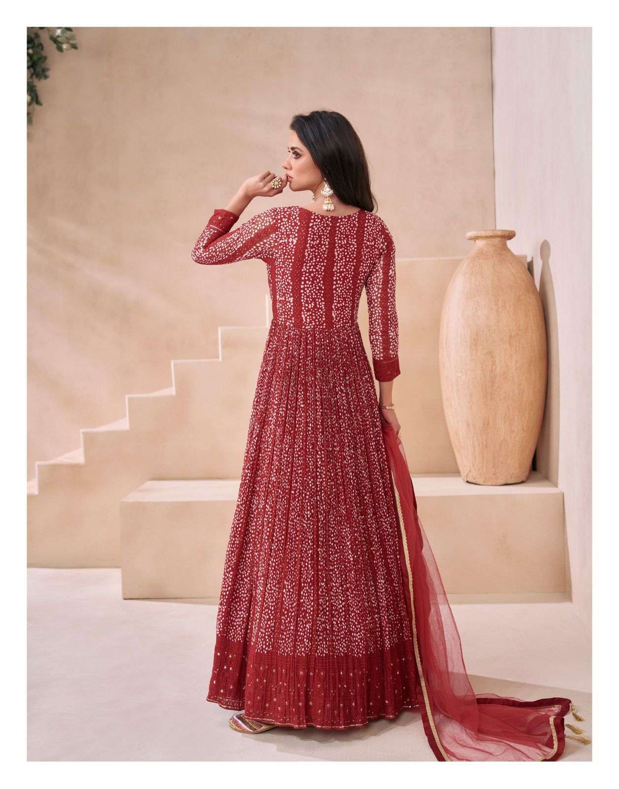SAYURI KASHEESH 7831 REAL GEORGETTE ANARKALI SUIT WITH FRONT & BACK ...