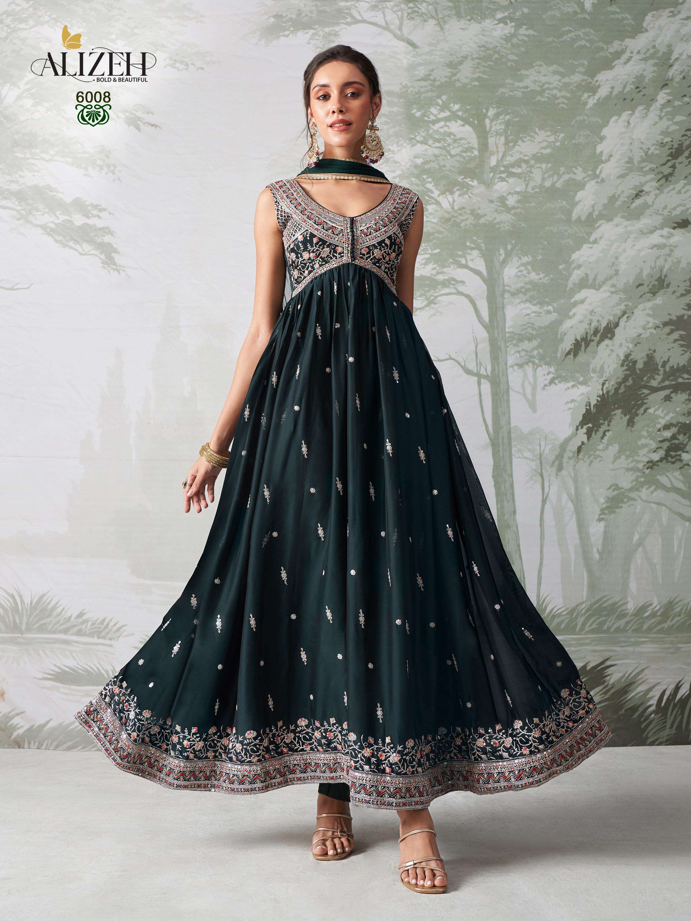 ALIZEH 8431 ALIZEH OFFICIAL GUL BAHAR VOL 6 TRADITIONAL DESIGNER ZARI ...
