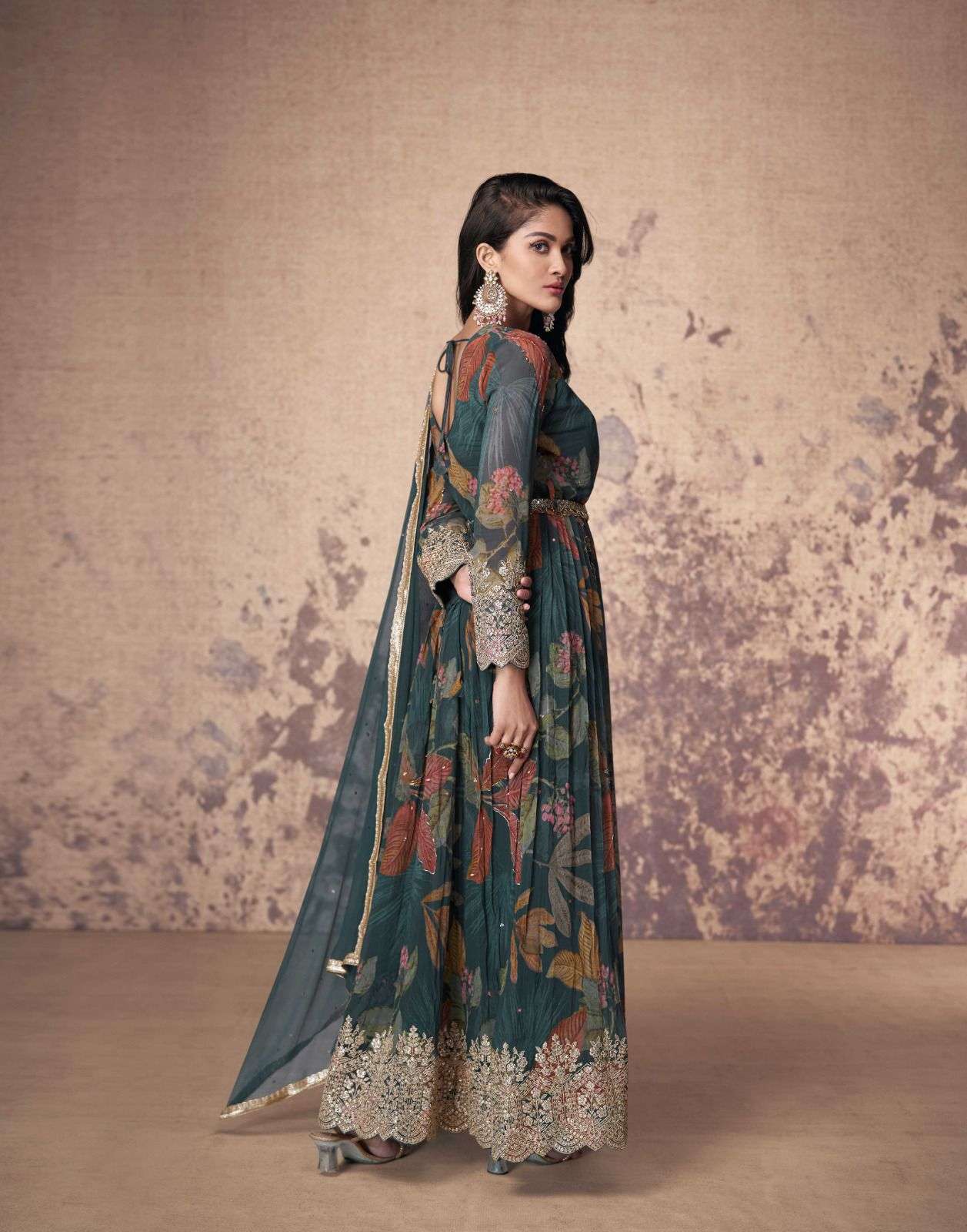 SAYURI ANAMIKA 8178 READYMATE REAL GEROGETTE ANARKALI SUIT WITH ...