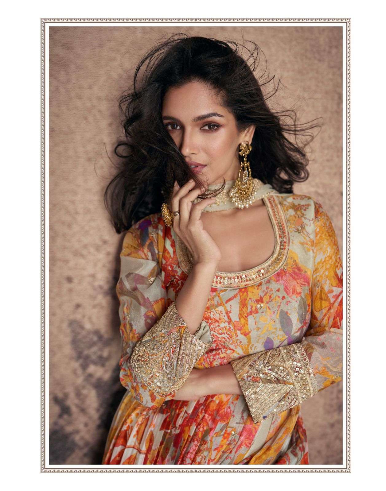 SAYURI ANAMIKA 8178 READYMATE REAL GEROGETTE ANARKALI SUIT WITH ...