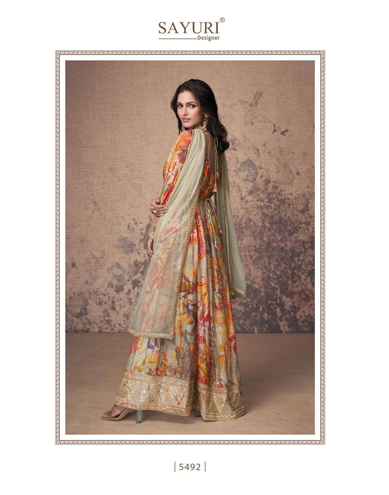 SAYURI ANAMIKA 8178 READYMATE REAL GEROGETTE ANARKALI SUIT WITH ...