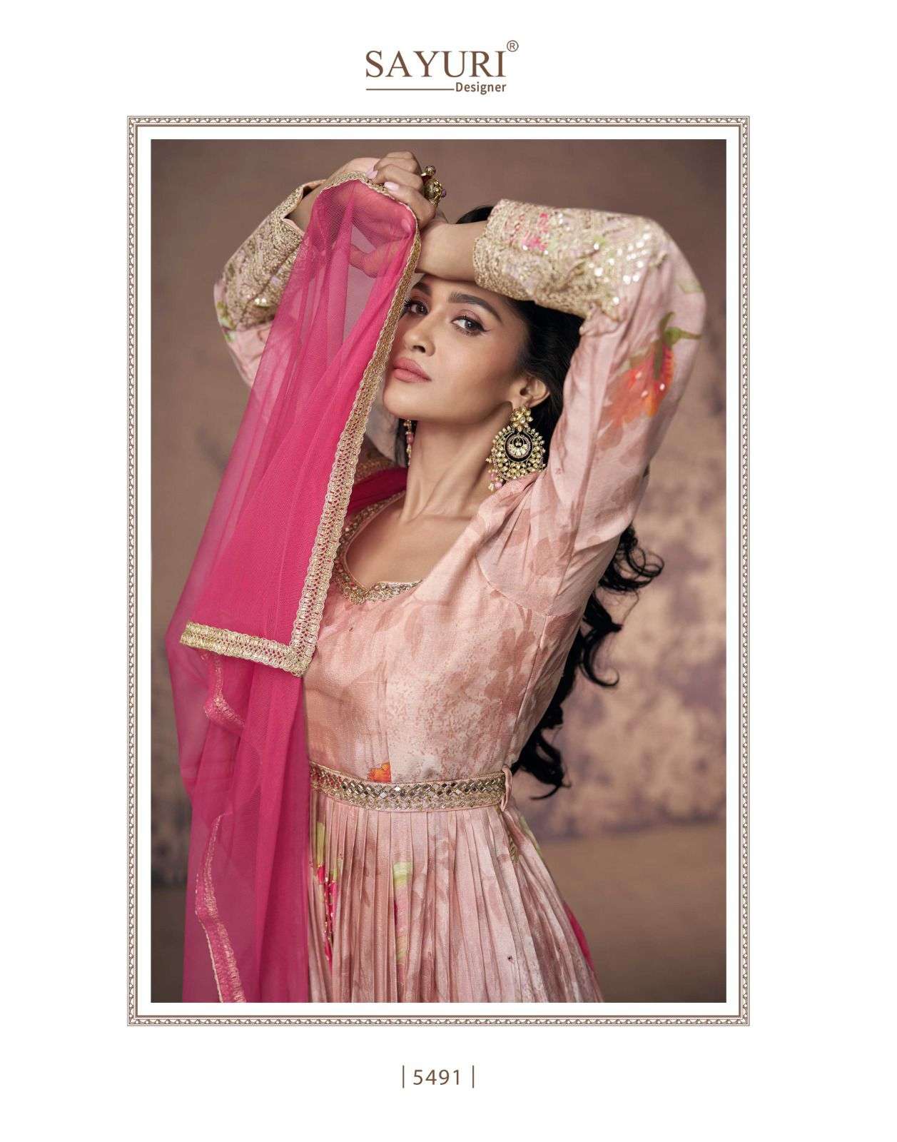 SAYURI ANAMIKA 8178 READYMATE REAL GEROGETTE ANARKALI SUIT WITH ...