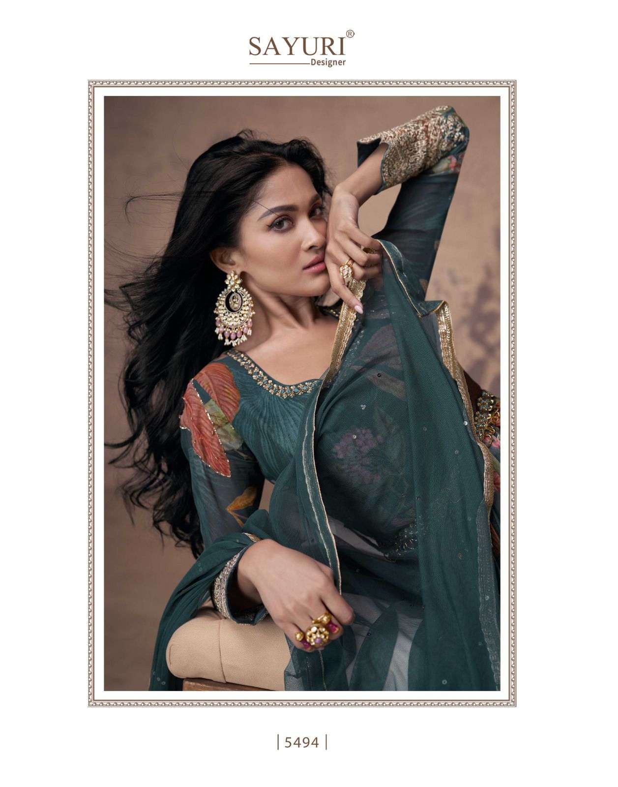 SAYURI ANAMIKA 8178 READYMATE REAL GEROGETTE ANARKALI SUIT WITH ...