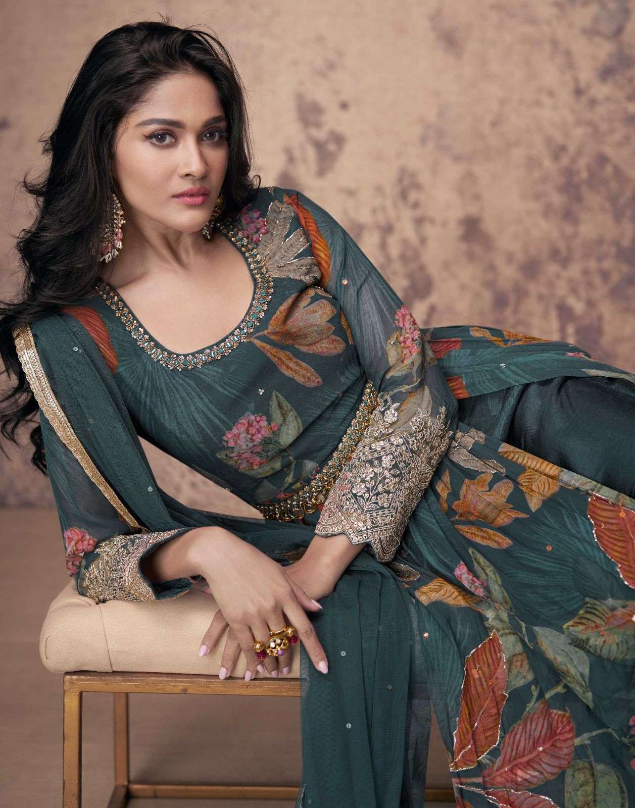 SAYURI ANAMIKA 8178 READYMATE REAL GEROGETTE ANARKALI SUIT WITH ...