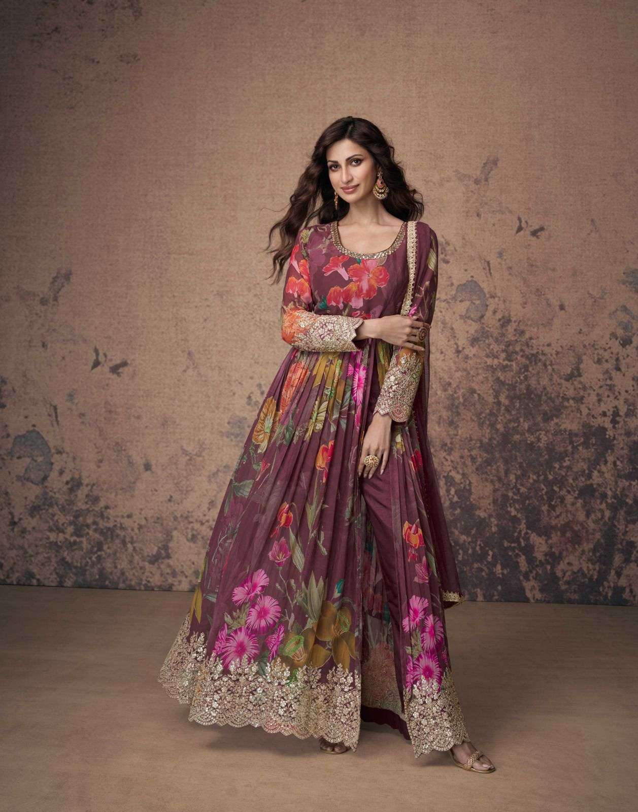 SAYURI ANAMIKA 8178 READYMATE REAL GEROGETTE ANARKALI SUIT WITH ...