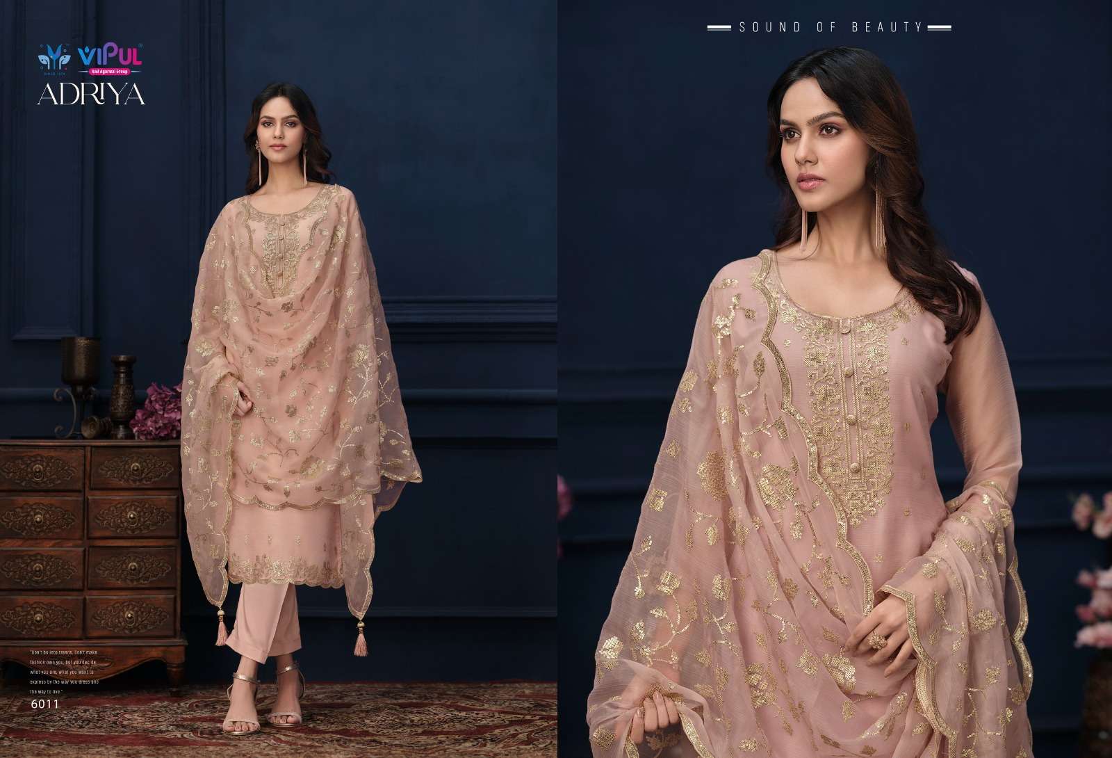 Vipul ADRIYA 8653 Traditional Designer Organza Chiffon Indian Women Suit