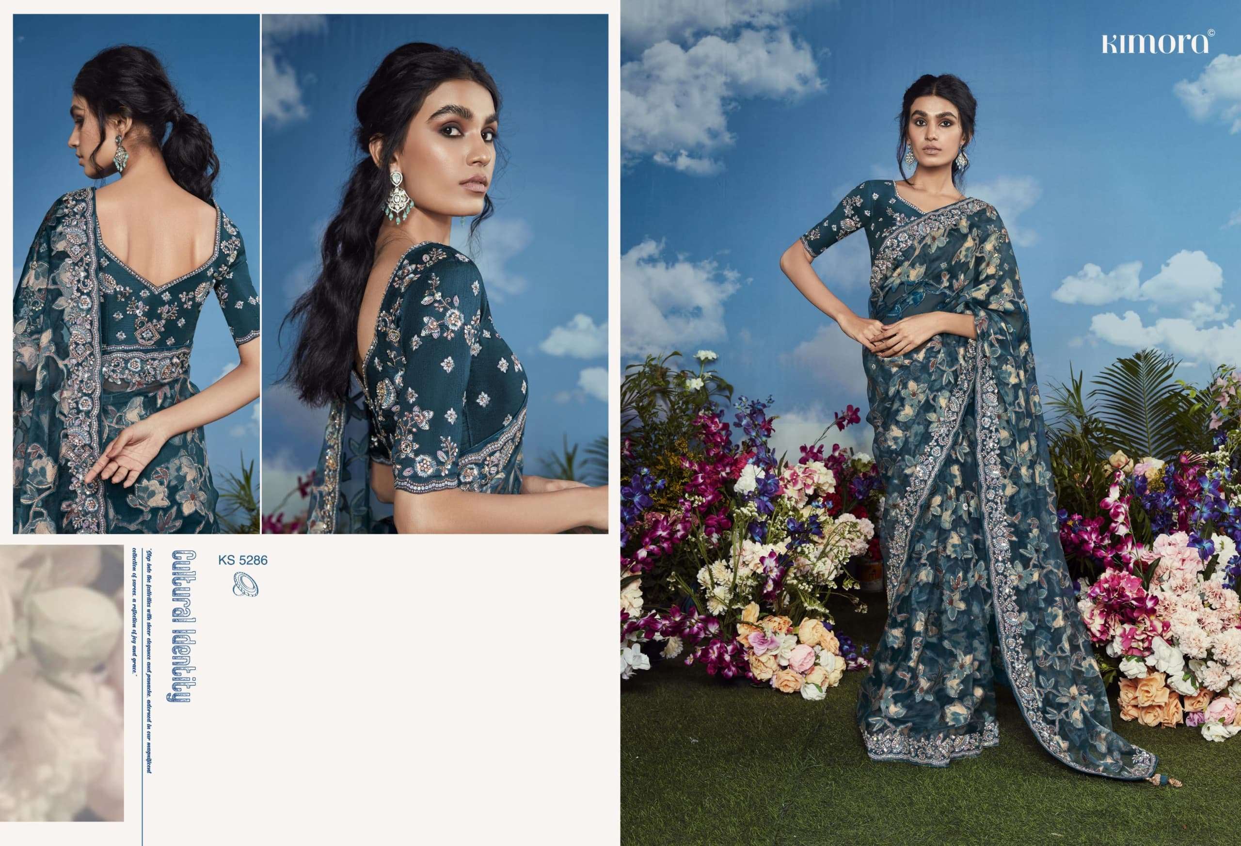 KIMORA Bagicha 9178 Classic Style Designer Pure Brasso Saree