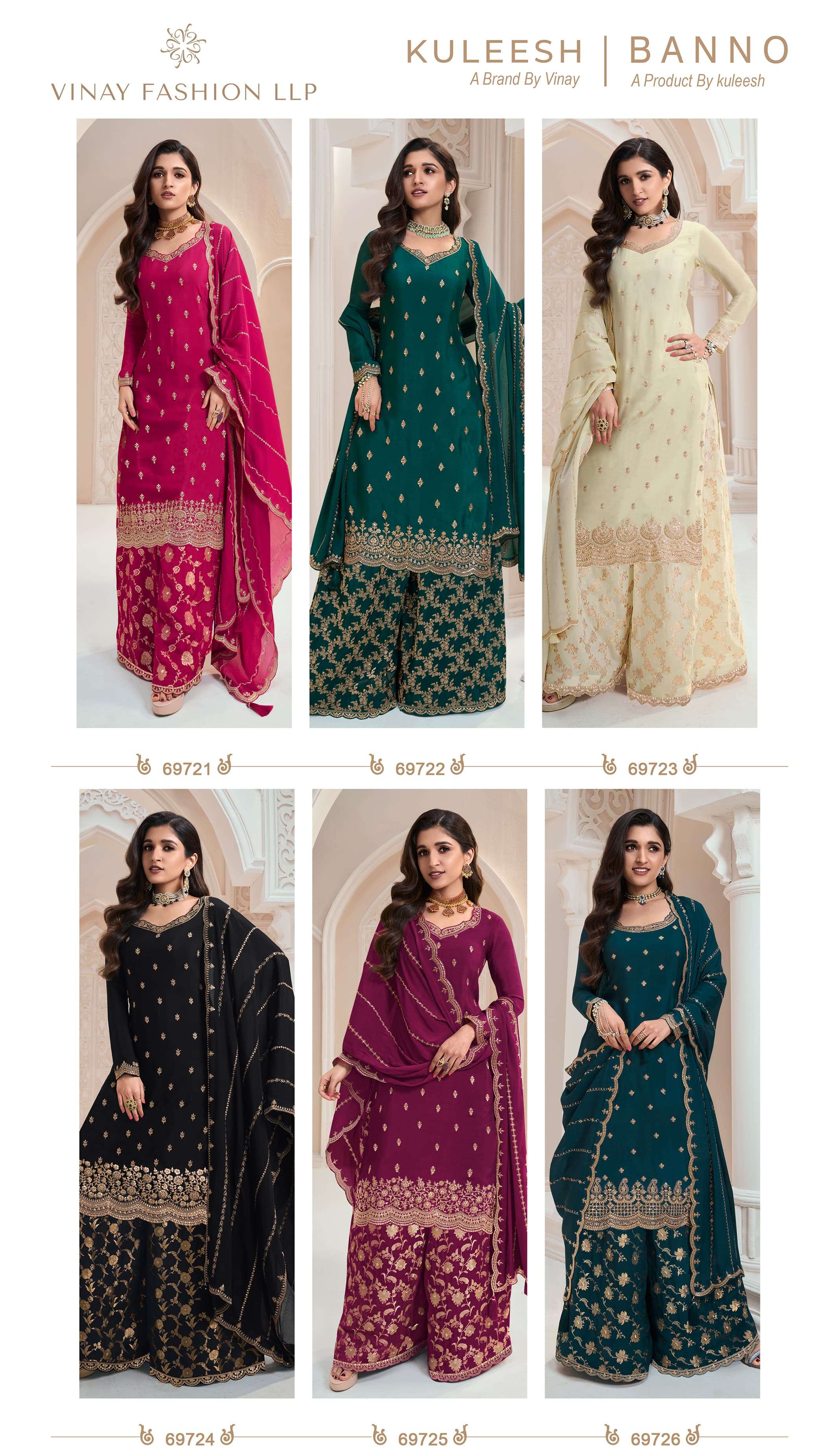 VINAY KULEESH BANNO BEAUTIFUL CHINON SUIT WITH EMBROIDERY WORK