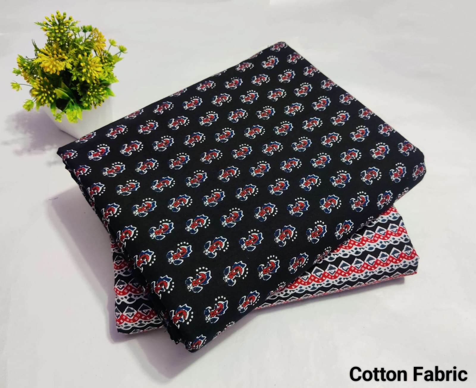 Shri Balaji Emporium 10004 Hand Block Print Handloom cotton Running Fabric