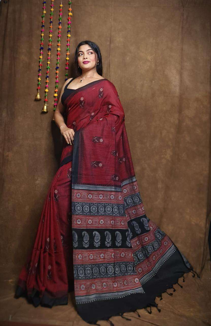 Shri Balaji Emporium 947r Traditional Slab Khadi Handloom Saree