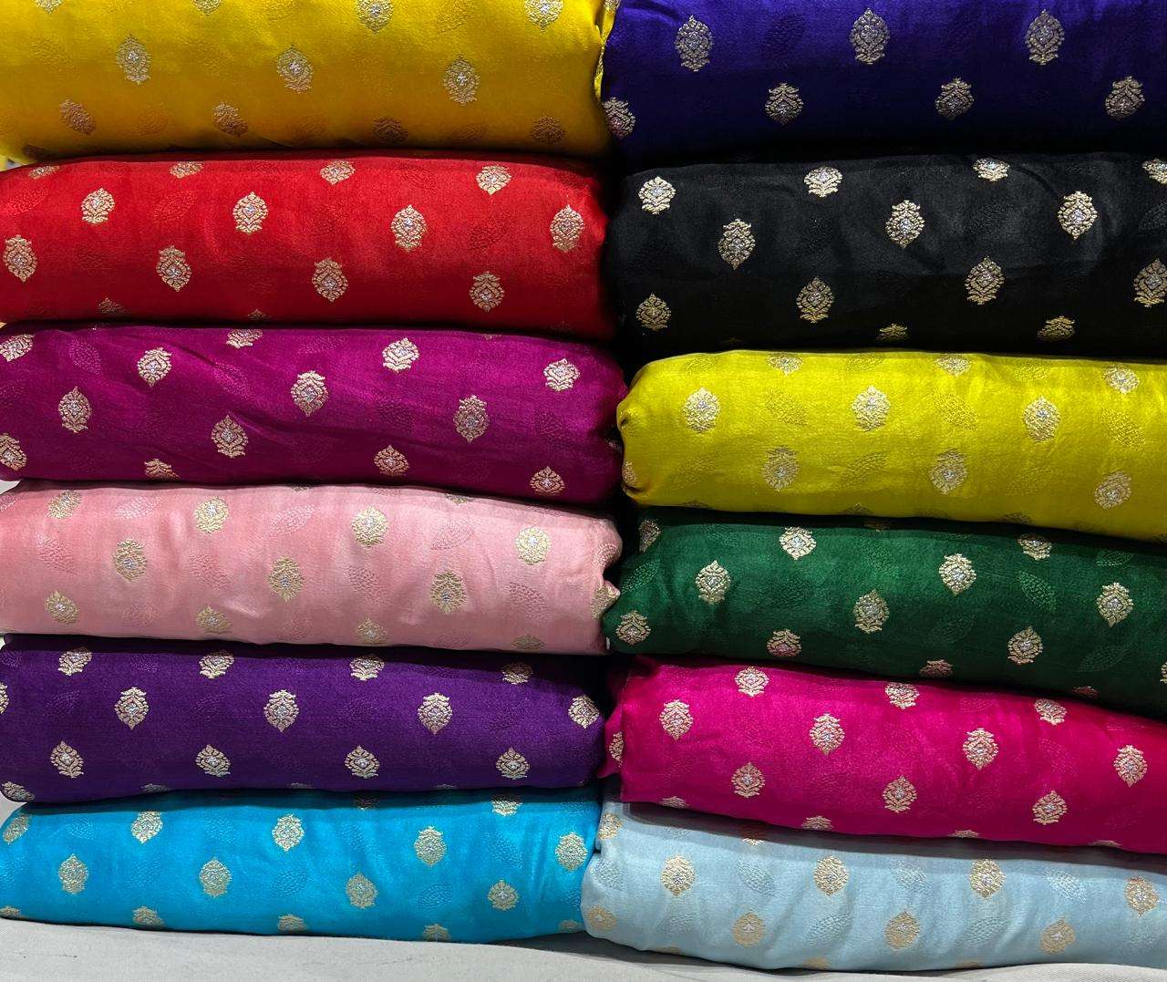 Shri Balaji Emporium A114 Pure Zari Booti Work Viscose Fabric