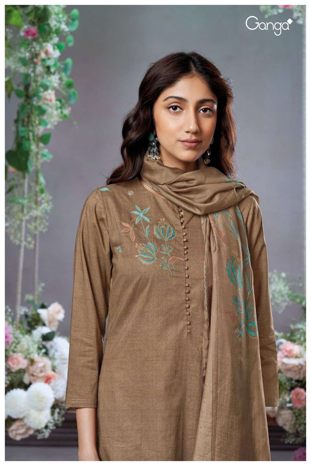 GANGA KALARA S2846 PREMIUM COTTON PRINTED SUIT WITH EMBROIDERY WORK