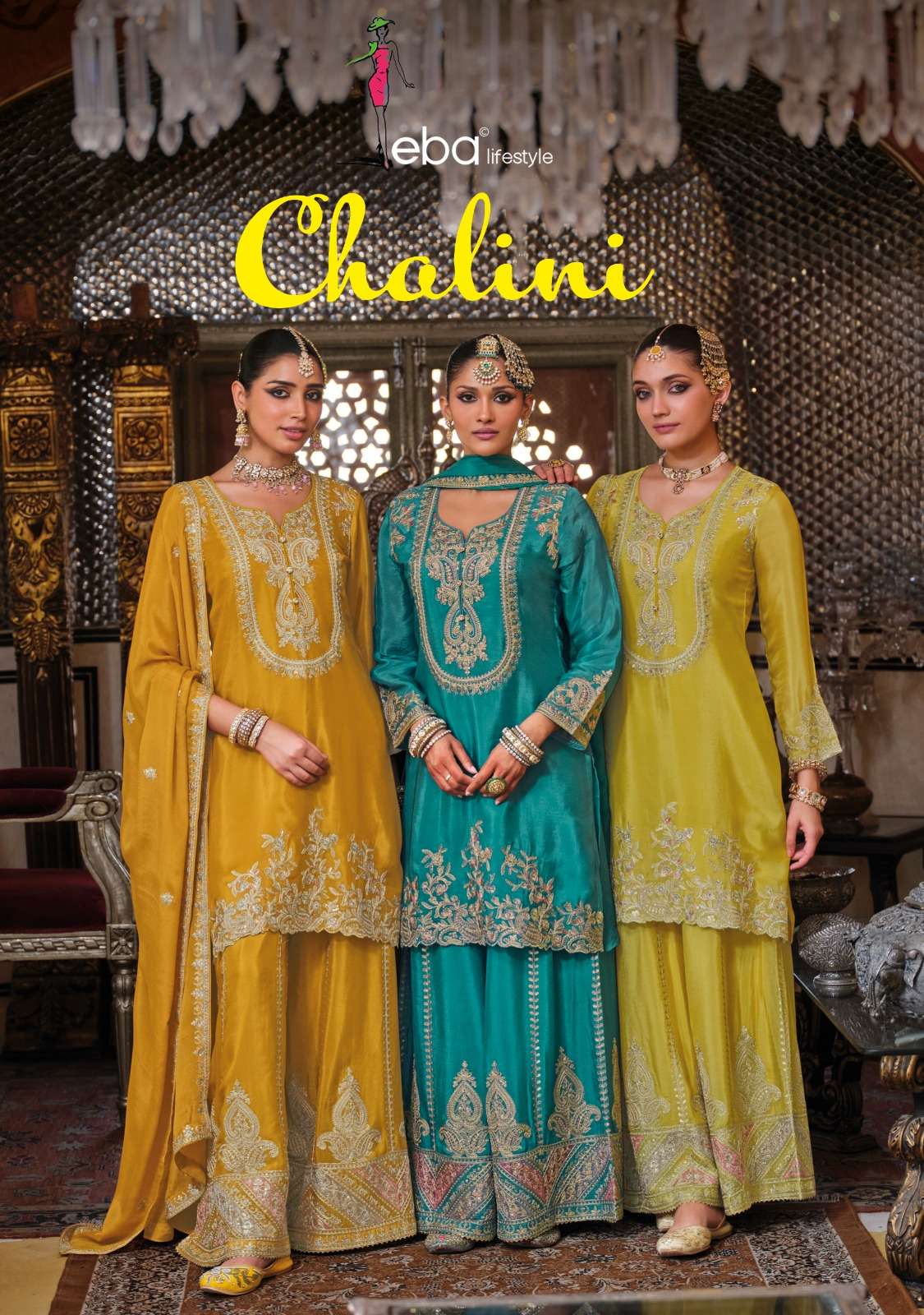 Eba Chalini Ready to Wear Chinon Salwar Suit With Embroidery work