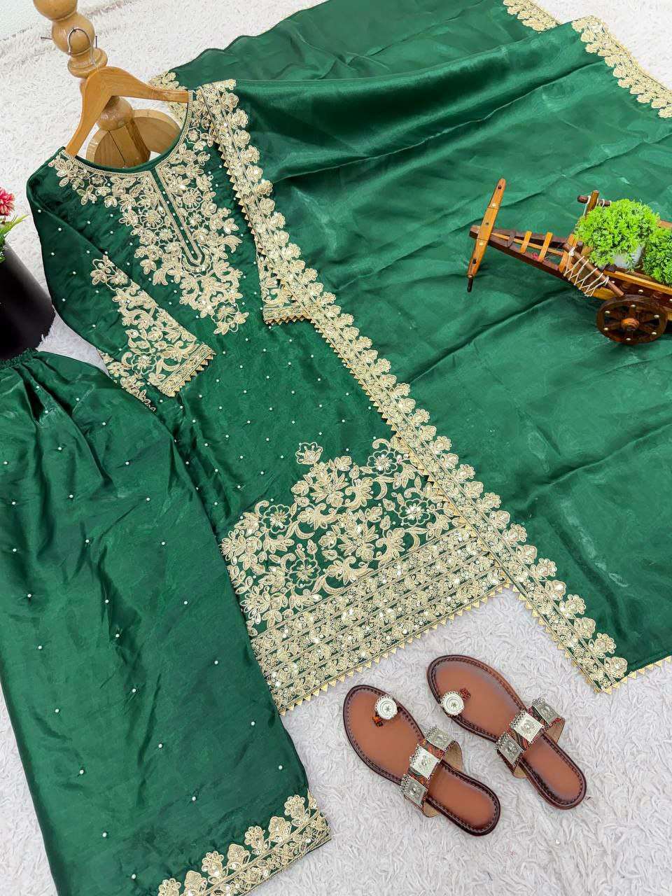 Shri Balaji Emporium DV 25215 Pure Gmy Silk Sharara Suit
